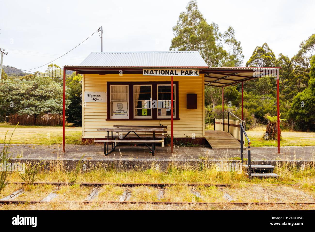 National Park Train Station in Tasmania Australia Stock Photo - Alamy