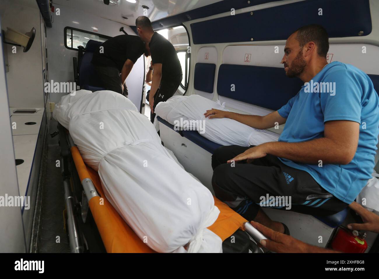 Bodies of the Palestinians who lost their lives after Israeli attack ...