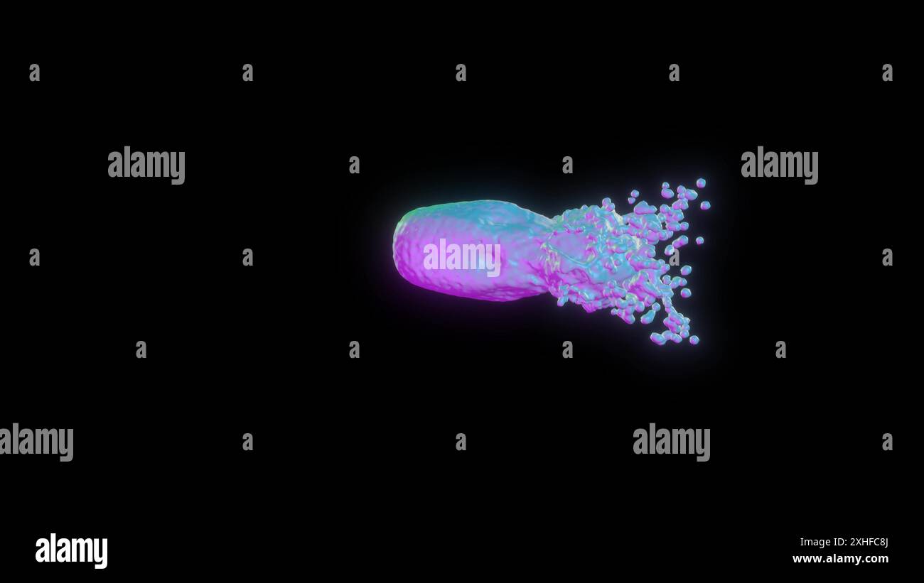 Color splash drops collider on black bg super slow motion 1000 FPS 3d ...