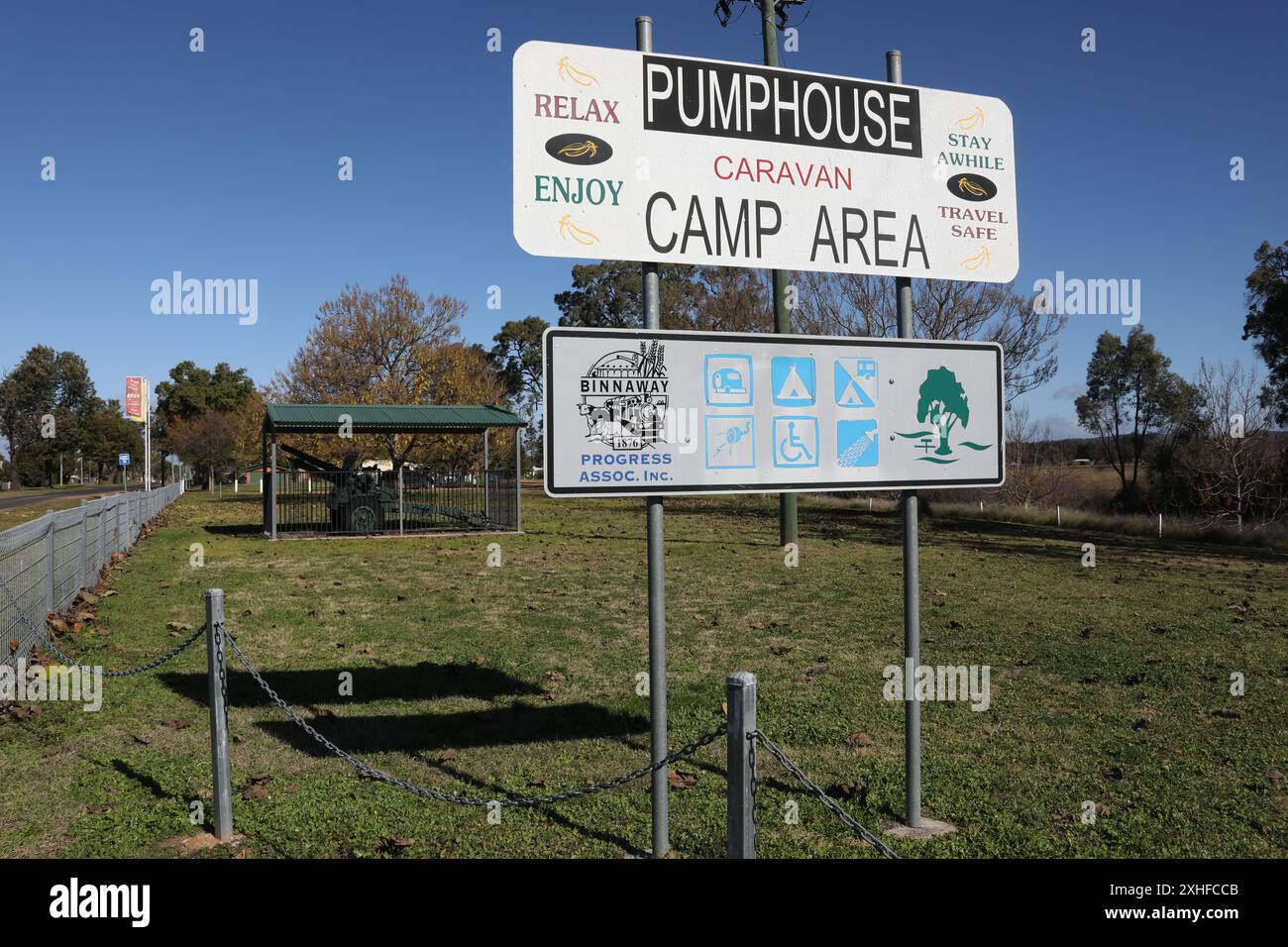 Pumphouse Caravan camping area in Binnaway, NSW, Australia Stock Photo ...
