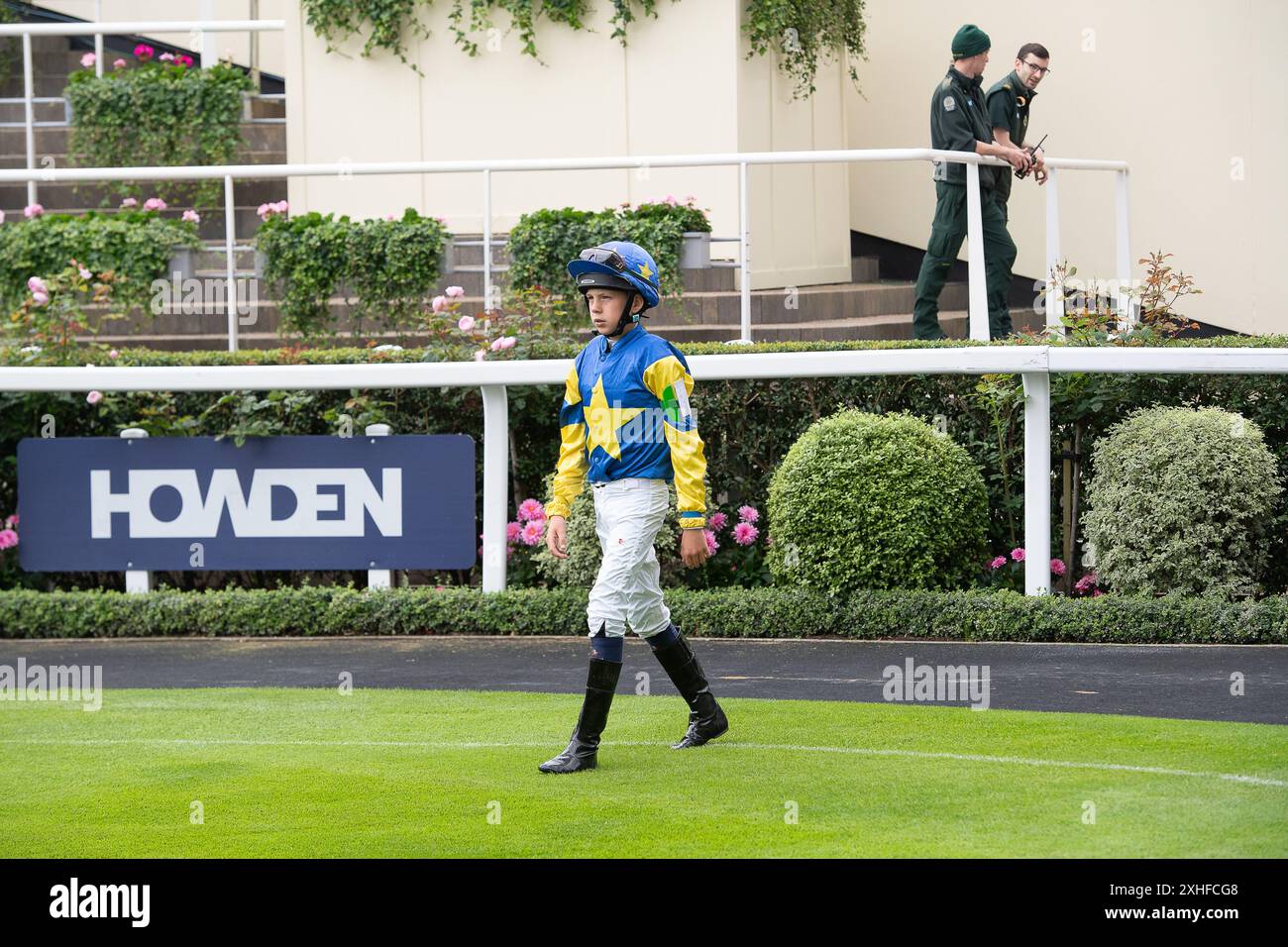 Ascot, Berkshire, UK. 13th July, 2024. Rider Charlie Nunn rides pony ...
