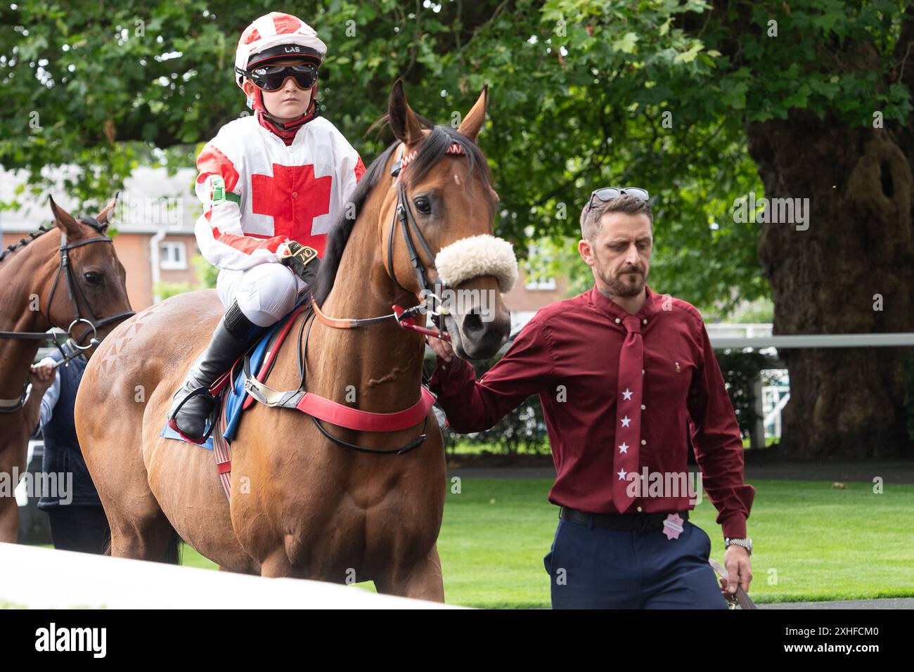 Ascot, Berkshire, UK. 13th July, 2024. Rider Harley Blackwood on pony ...