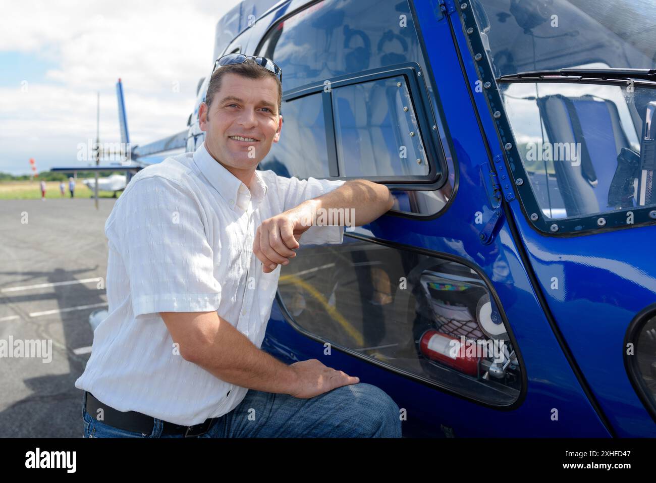 Stylish male model helicopter hi-res stock photography and images - Alamy