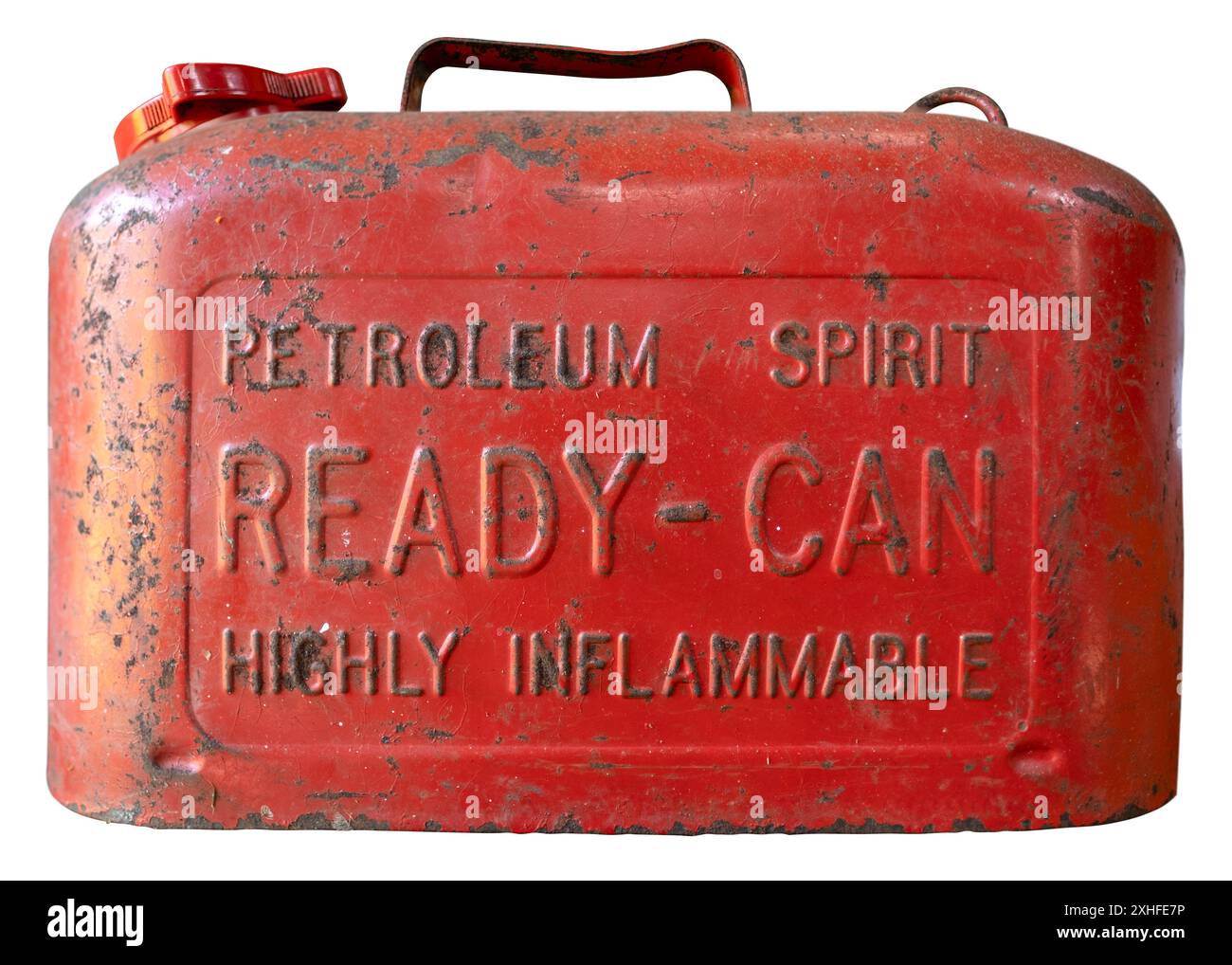A Vintage Retro Red Matal Jerry Can For Gas (Petrol Stock Photo - Alamy