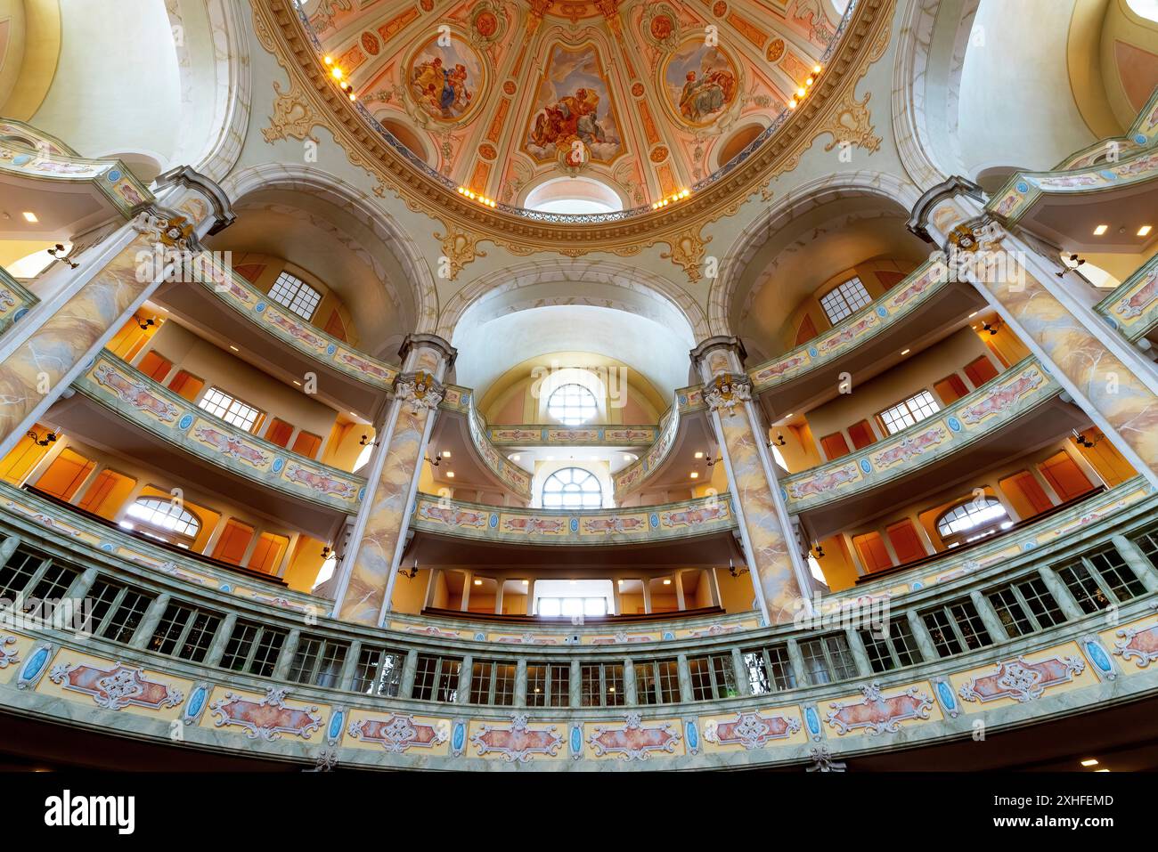 Inside Church of Our Lady (Frauenkirche) in Dresden, state of Saxony ...