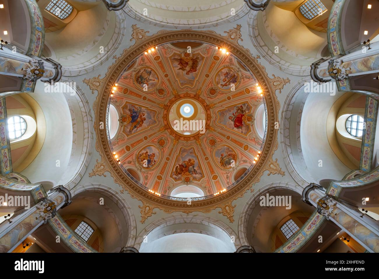 Inside Church of Our Lady (Frauenkirche) in Dresden, state of Saxony ...
