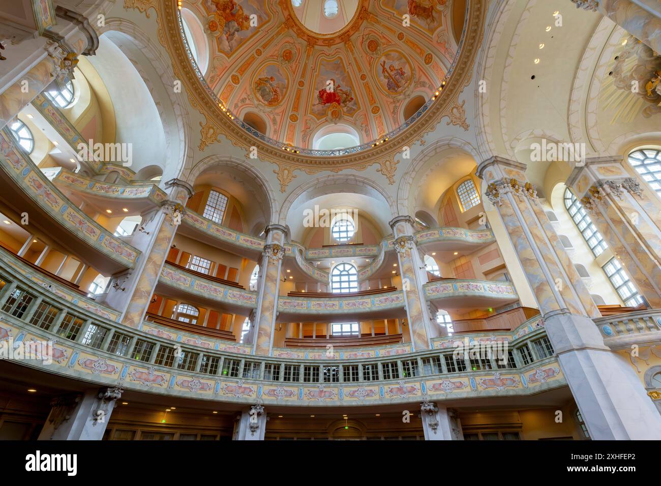 Inside Church of Our Lady (Frauenkirche) in Dresden, state of Saxony ...