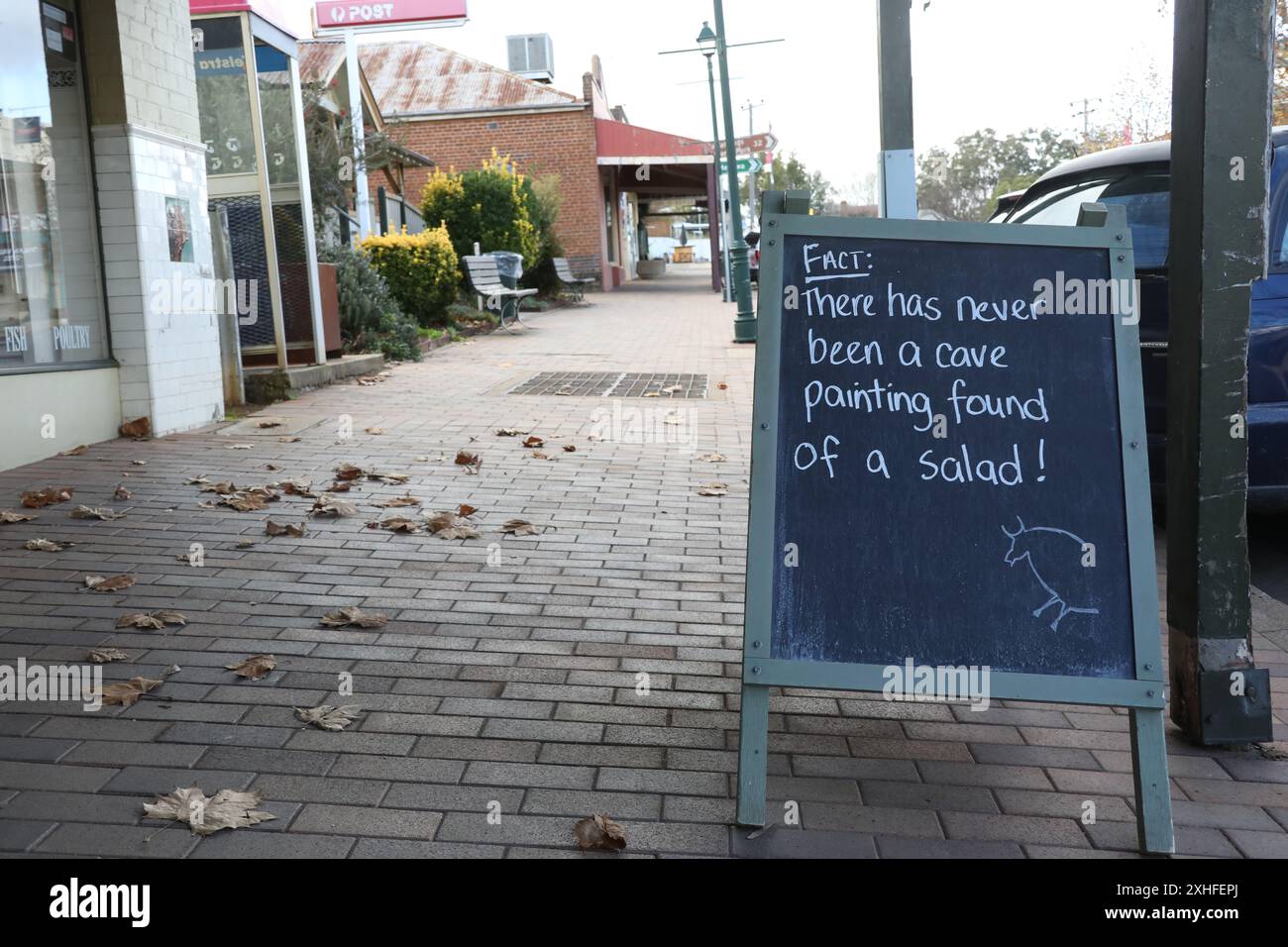 There has never been a cave painting found of a salad sign outside ...