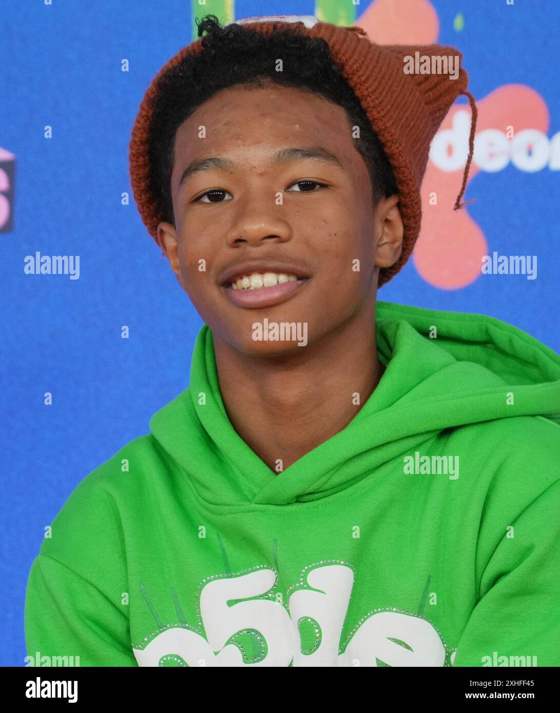 Jakari Fraser arrives at the Nickelodeon Kids’ Choice Awards 2024 held ...