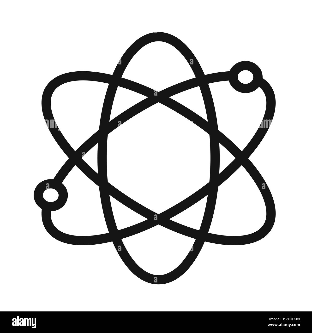 Atom scientific icon Vector symbol or sign set collection in black and ...