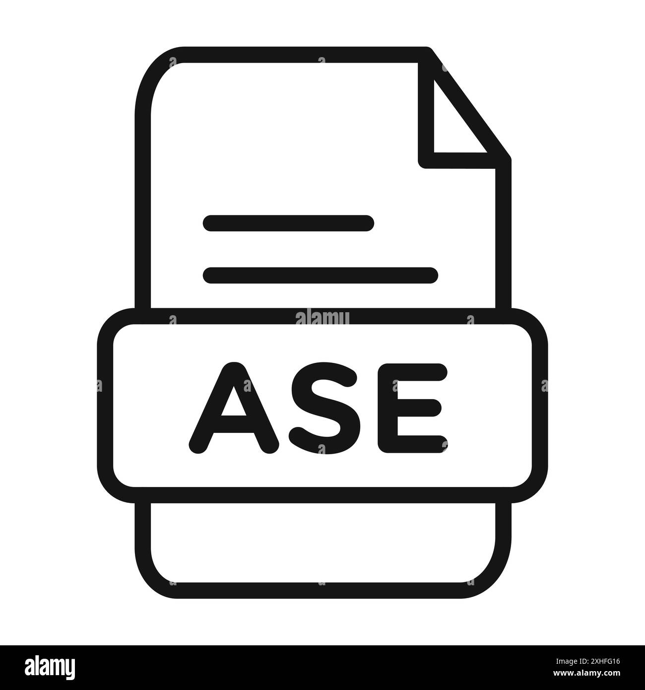 ASE File Document Icon Vector symbol or sign set collection in black ...