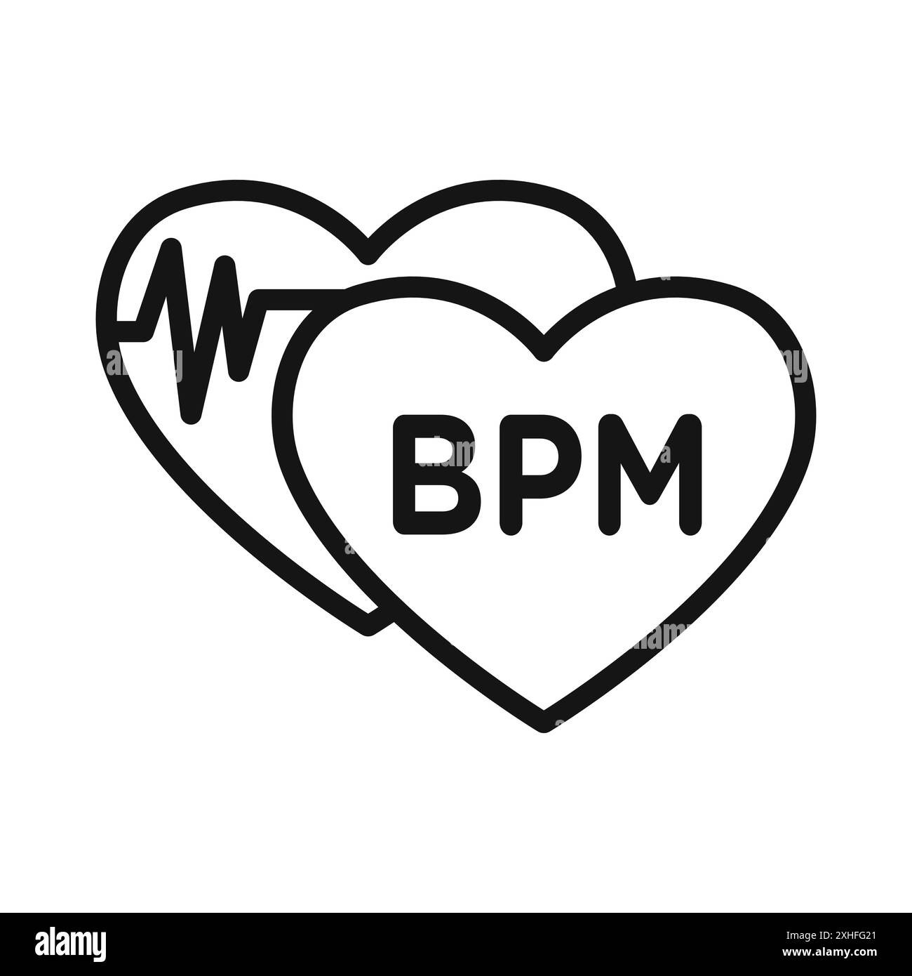 Beat BPM icon Vector symbol or sign set collection in black and white ...
