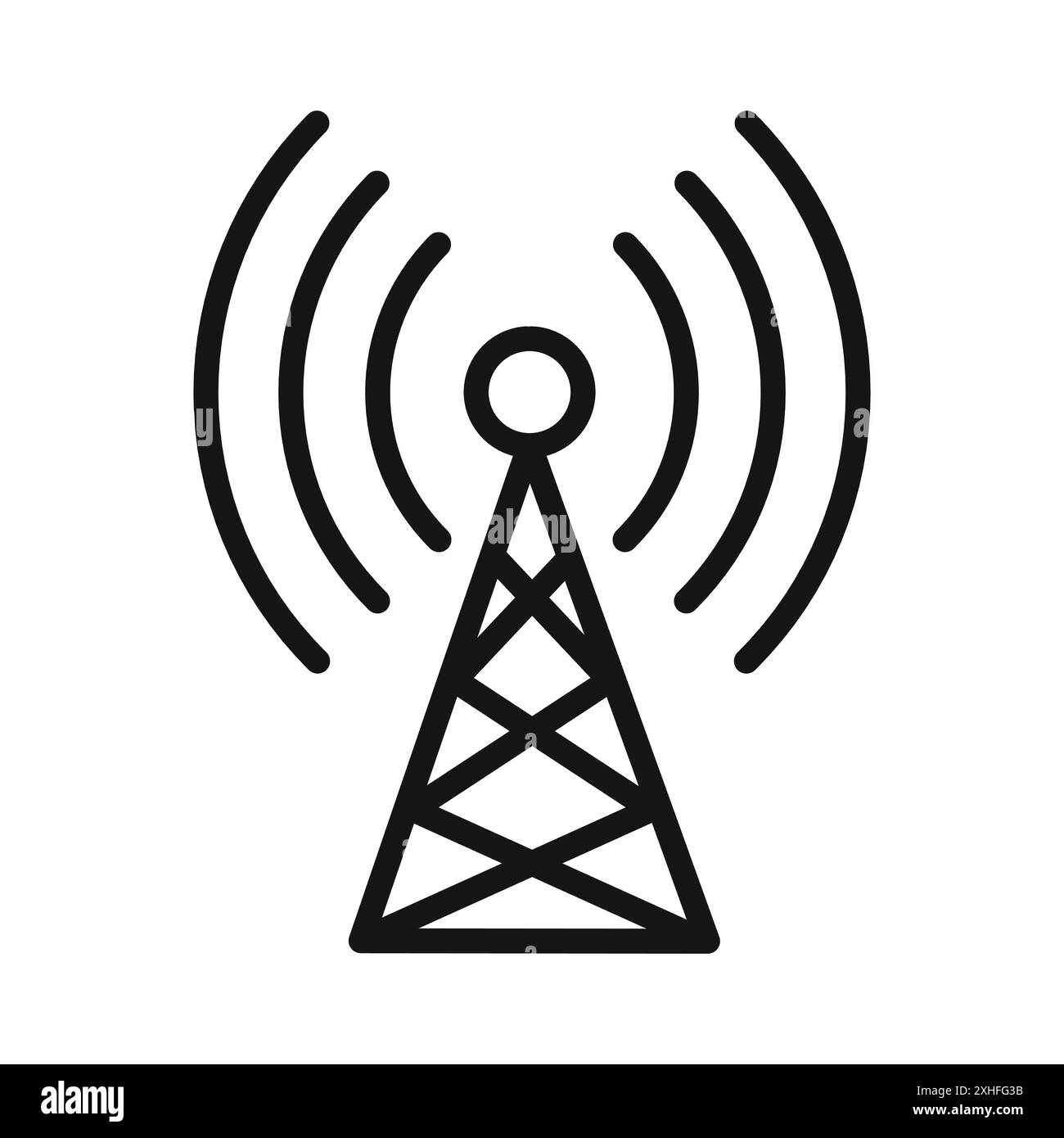 Broadcast Icon Vector symbol or sign set collection in black and white ...