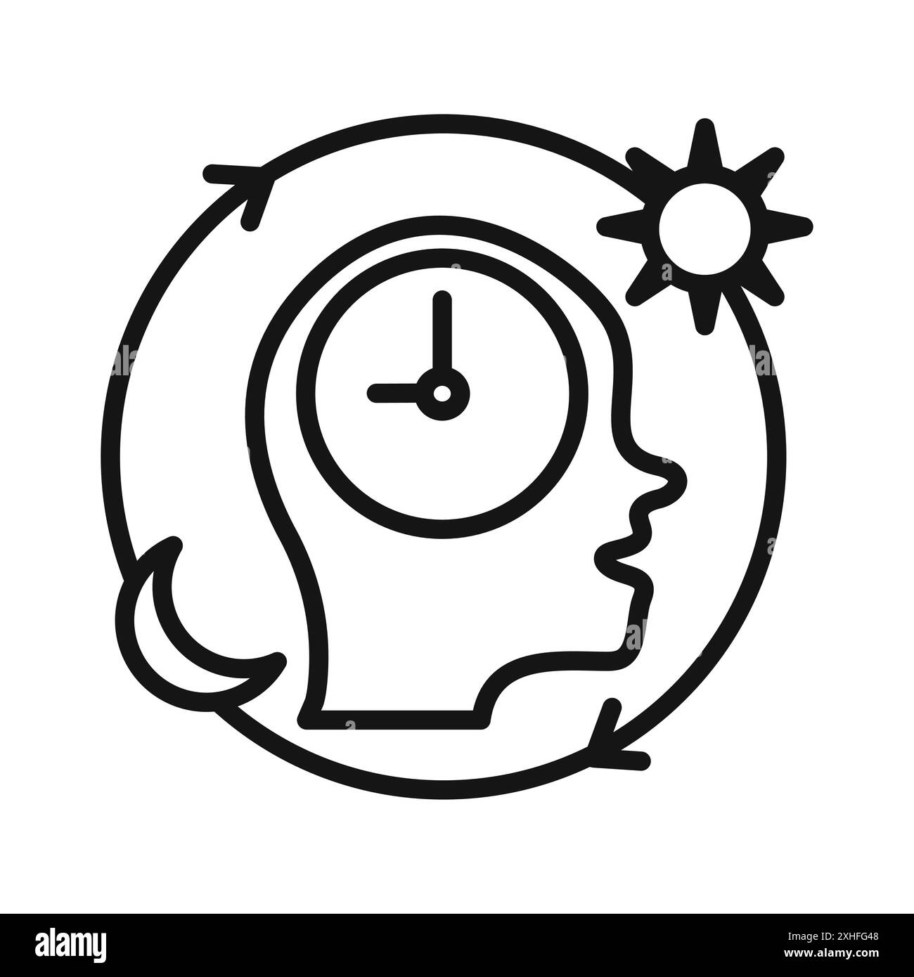 Circadian rhythms icon Vector symbol or sign set collection in black ...