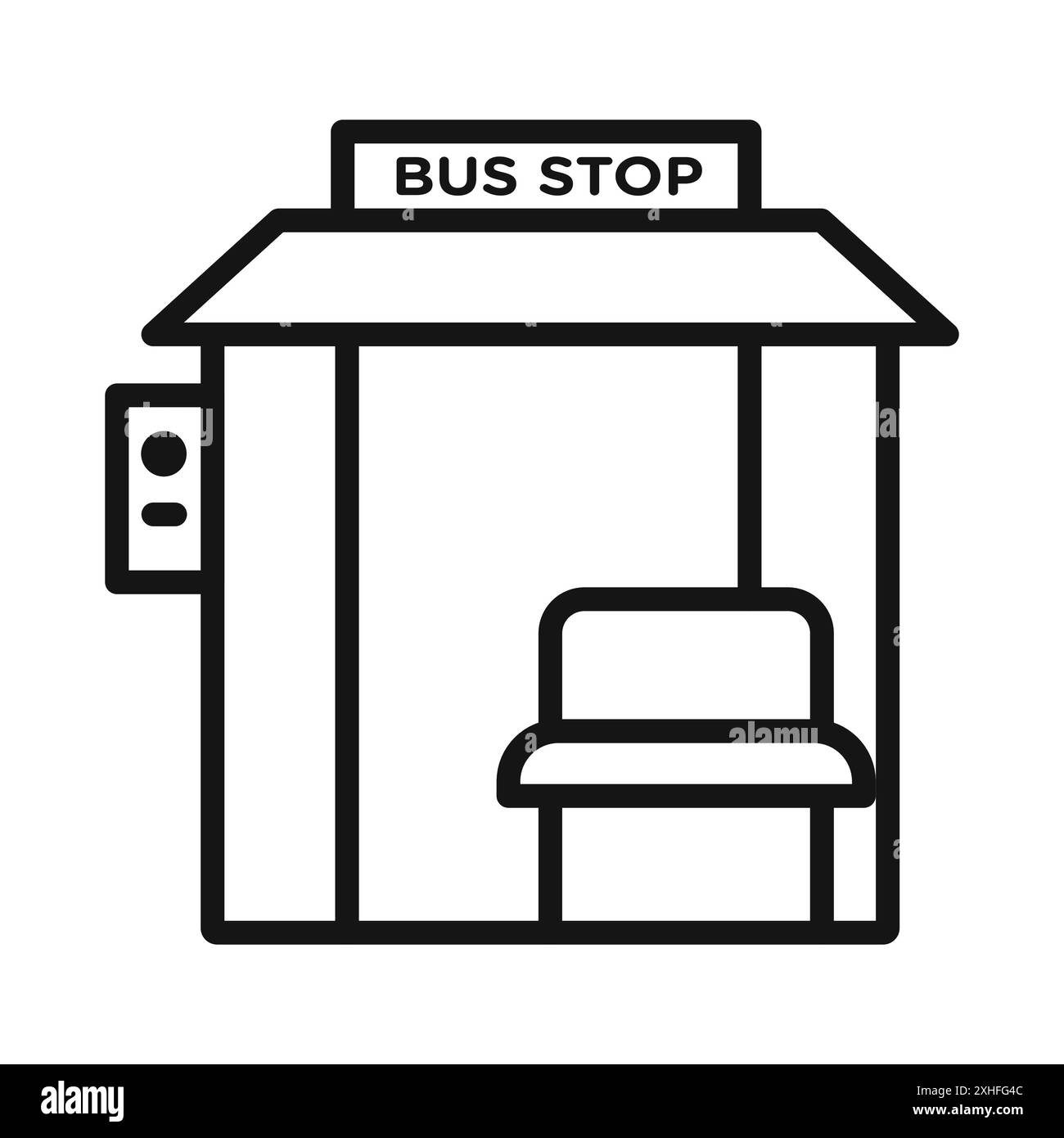 Bus stop stand icon Vector symbol or sign set collection in black and ...