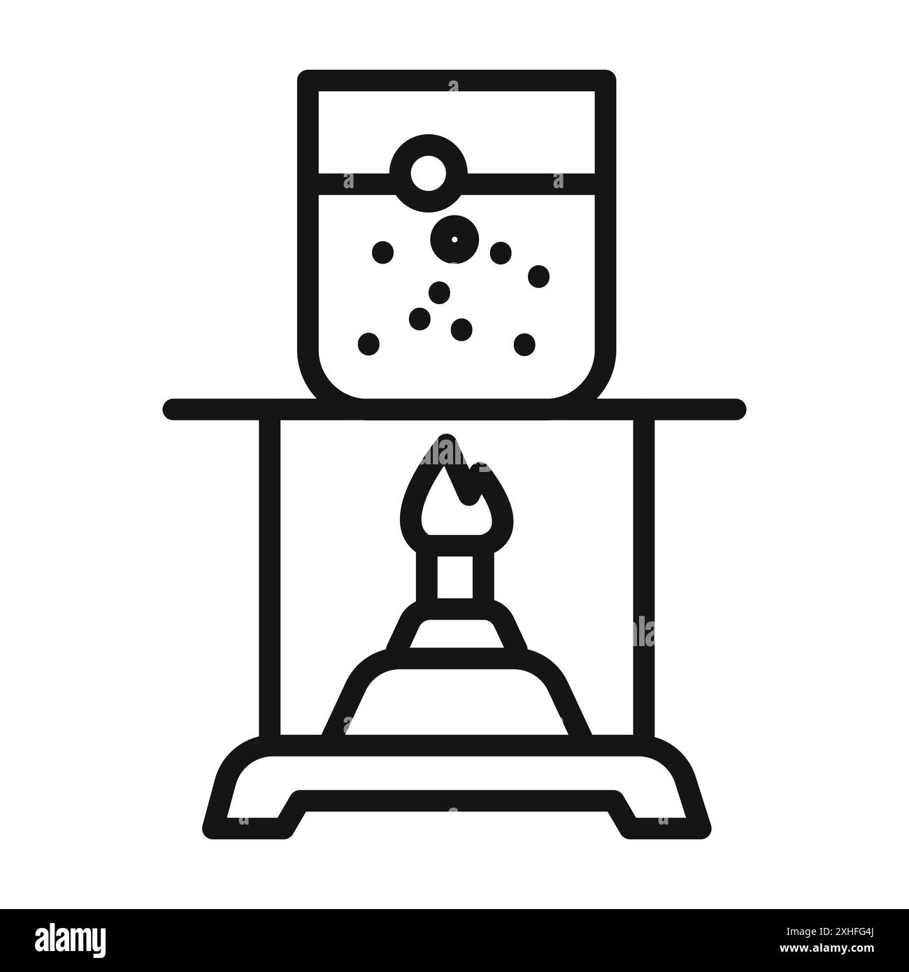 burner boiling chemical icon Vector symbol or sign set collection in ...