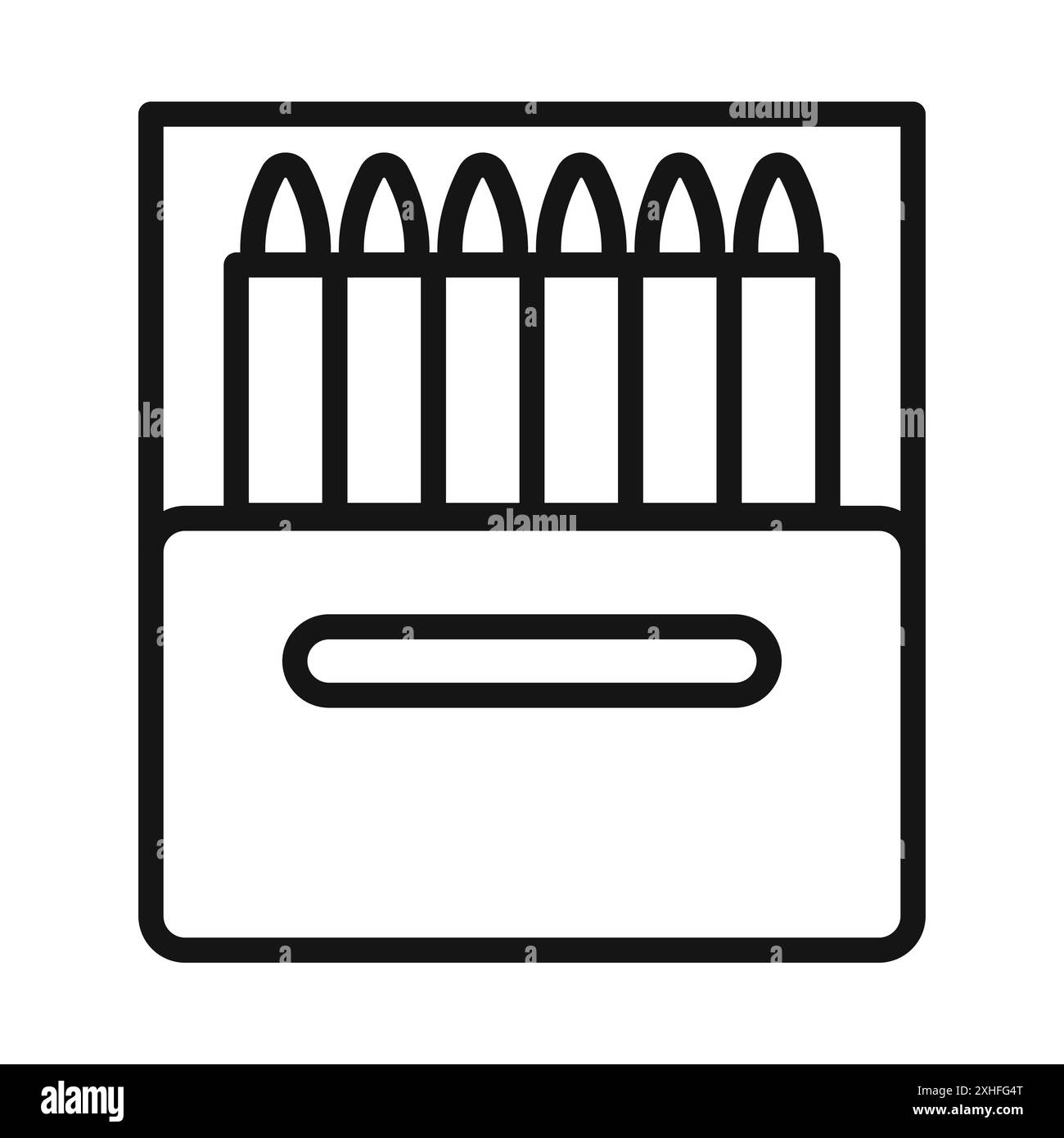 Crayons icon Vector symbol or sign set collection in black and white ...