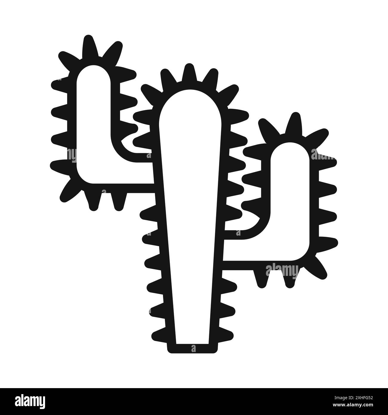 Cactus icon Vector symbol or sign set collection in black and white ...