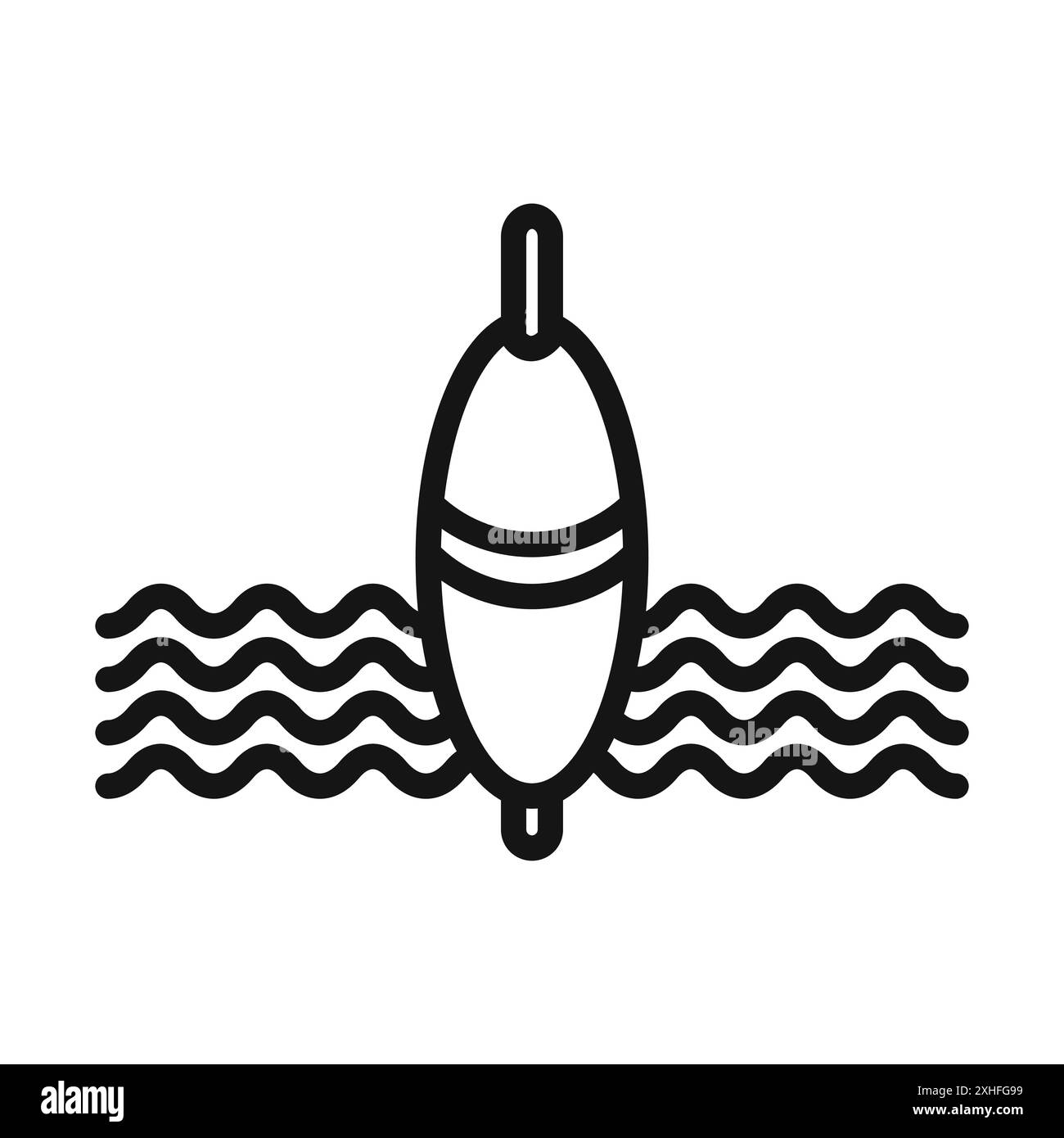 Fishing float in water icon Vector symbol or sign set collection in ...