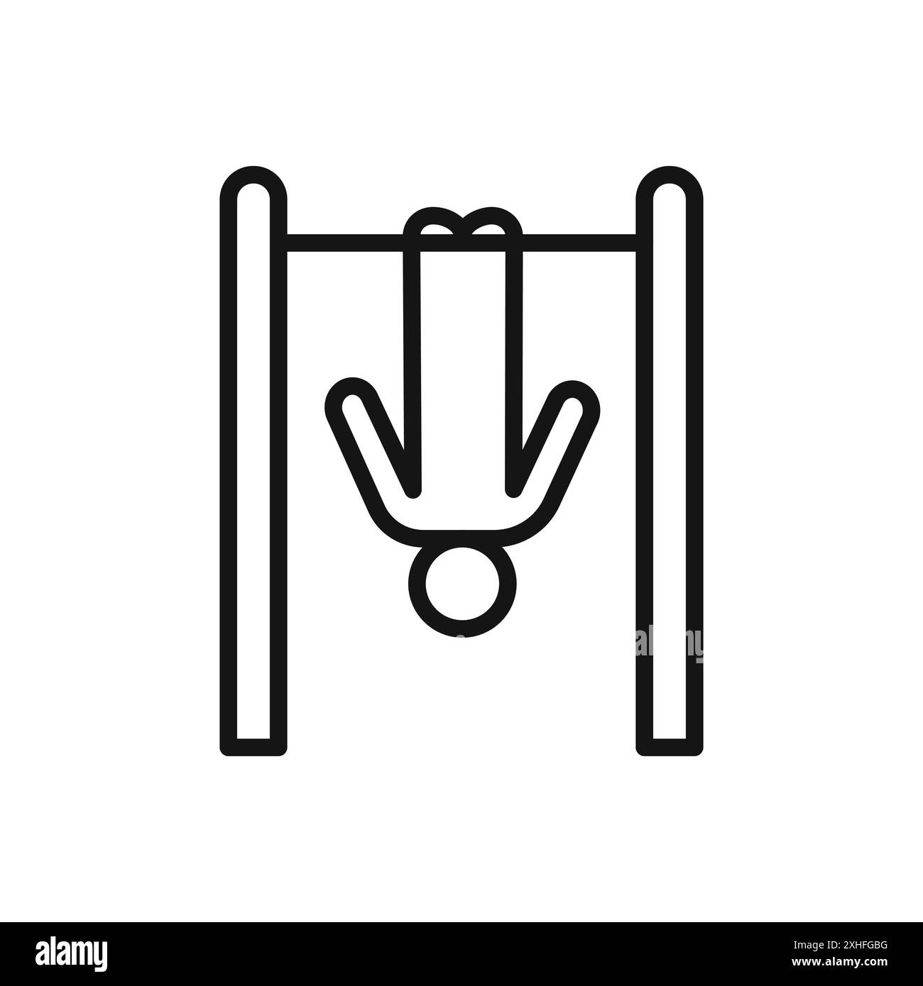 exercise hang bar icon Vector symbol or sign set collection in black ...