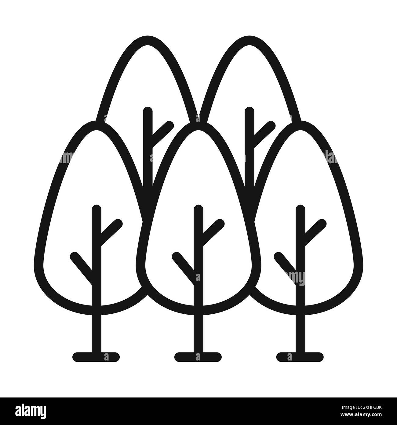 Forest Icon Vector symbol or sign set collection in black and white ...