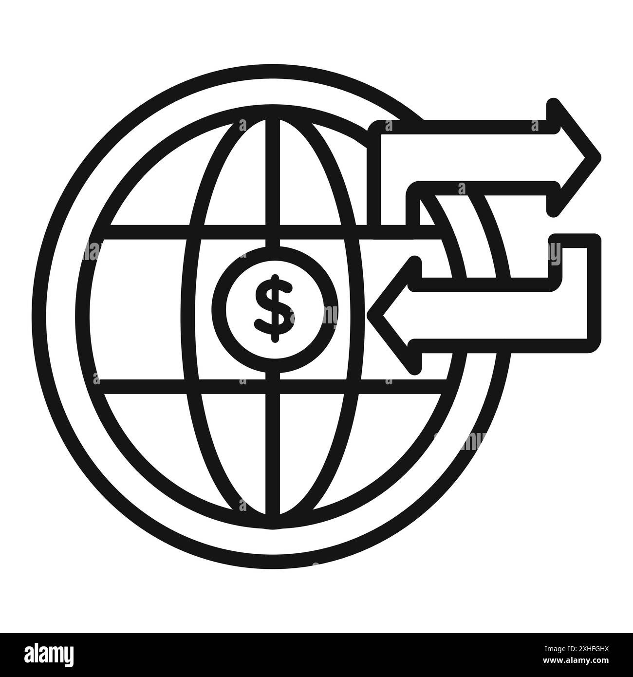 International money transfer icon Vector symbol or sign set collection ...