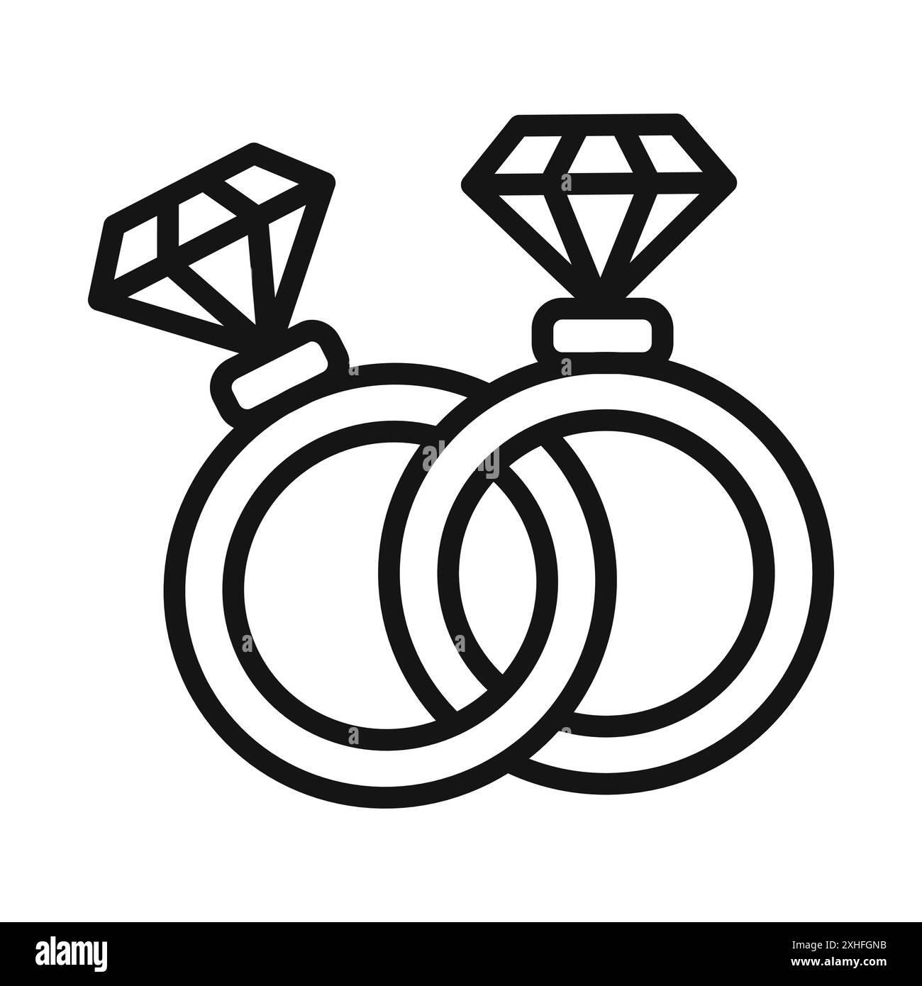Couple Ring icon Vector symbol or sign set collection in black and ...