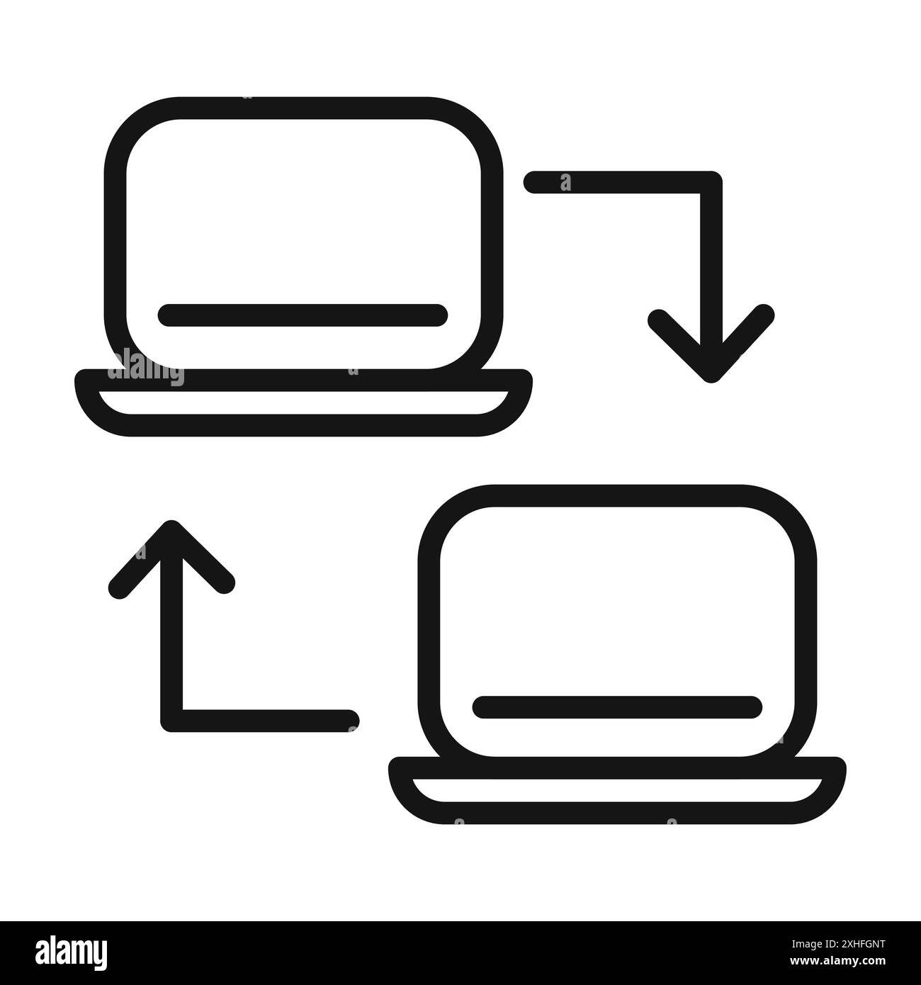 Data transferring icon Vector symbol or sign set collection in black ...