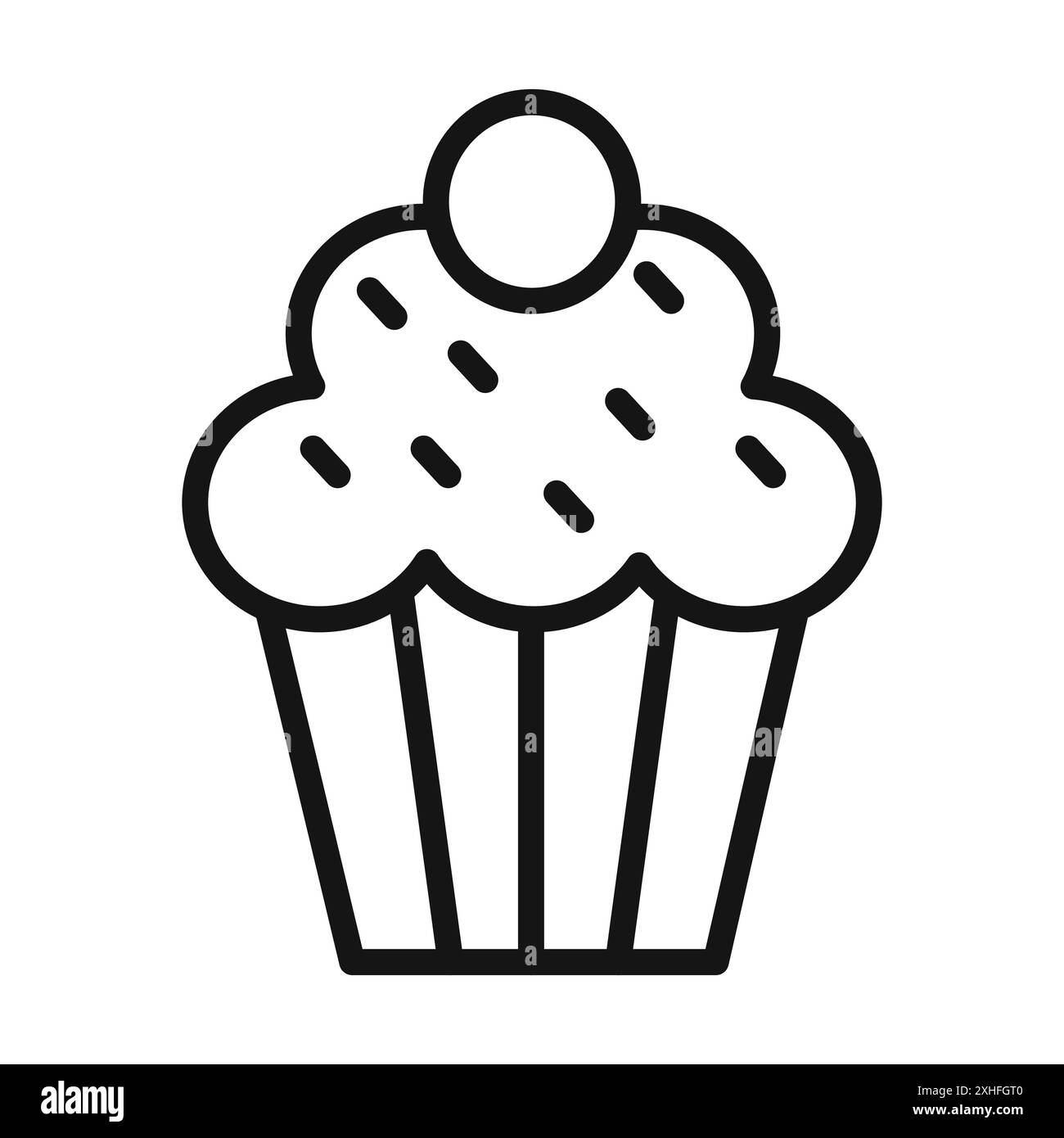 Muffin Icon Vector symbol or sign set collection in black and white ...