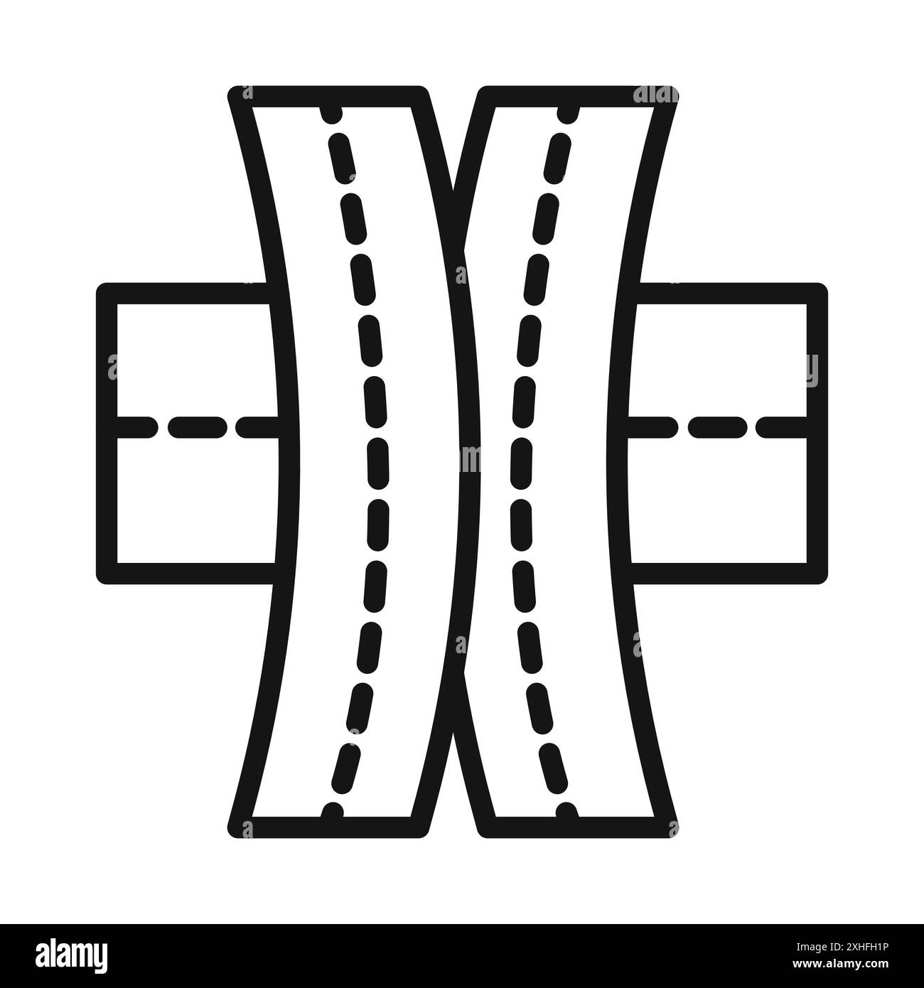 Multi level junction icon Vector symbol or sign set collection in black and white outline Stock ...
