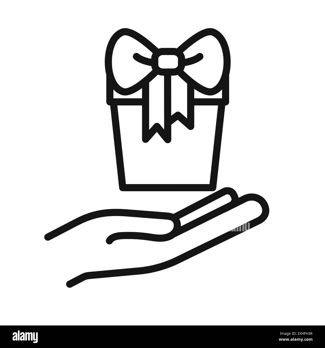 Free gift icon Vector symbol or sign set collection in black and white ...