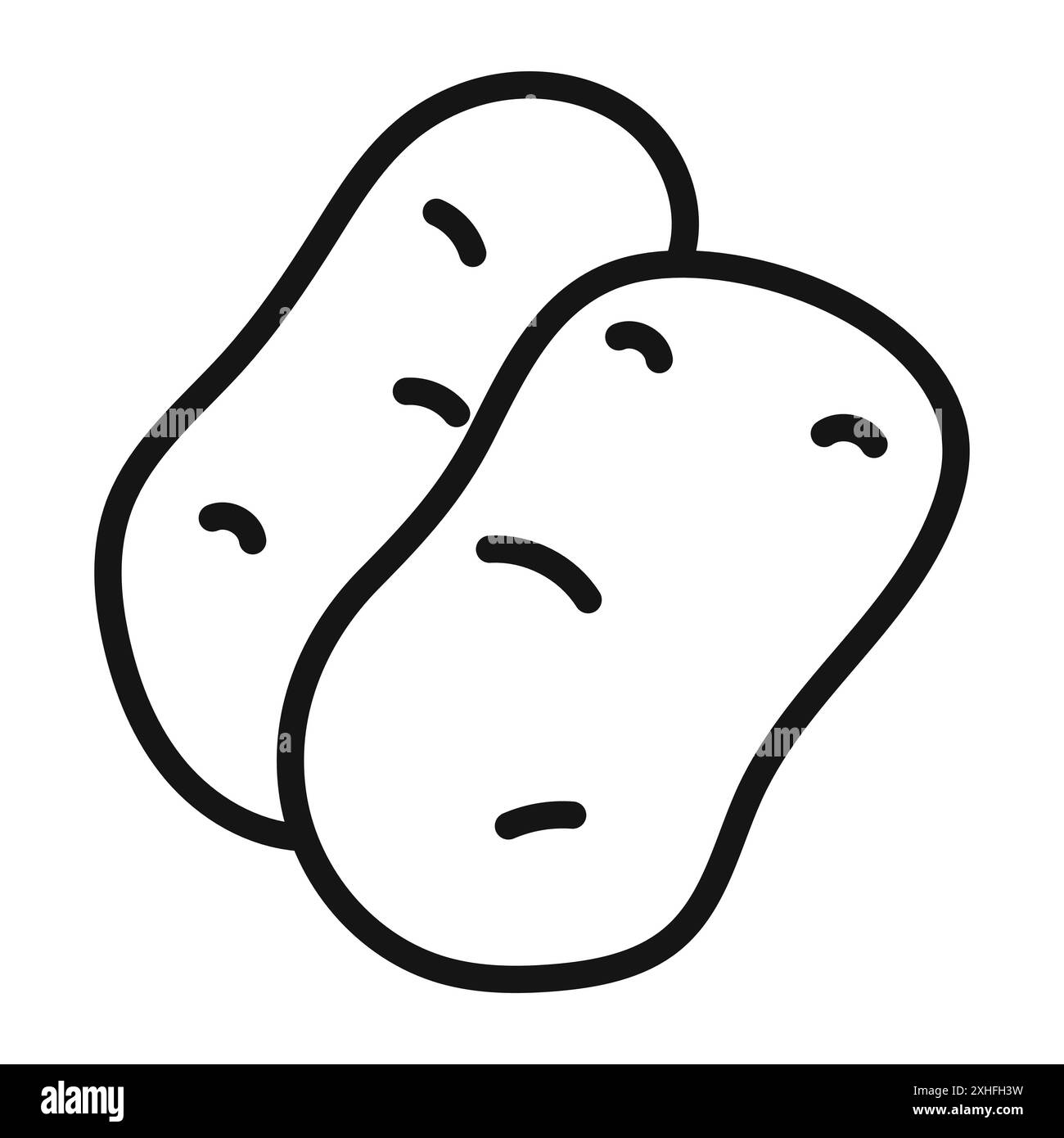 Potato icon Vector symbol or sign set collection in black and white ...