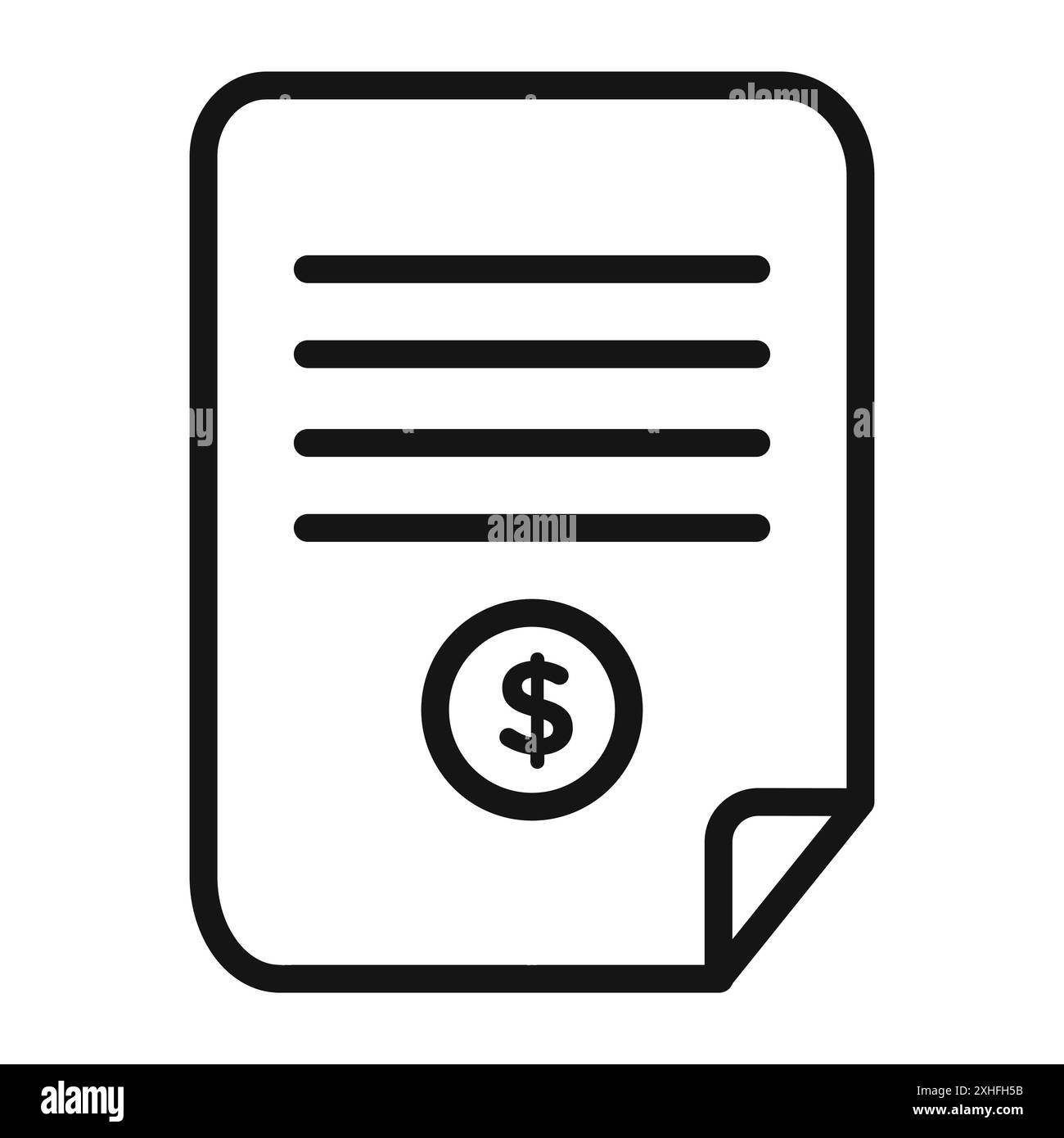 Invoice icon Vector symbol or sign set collection in black and white ...