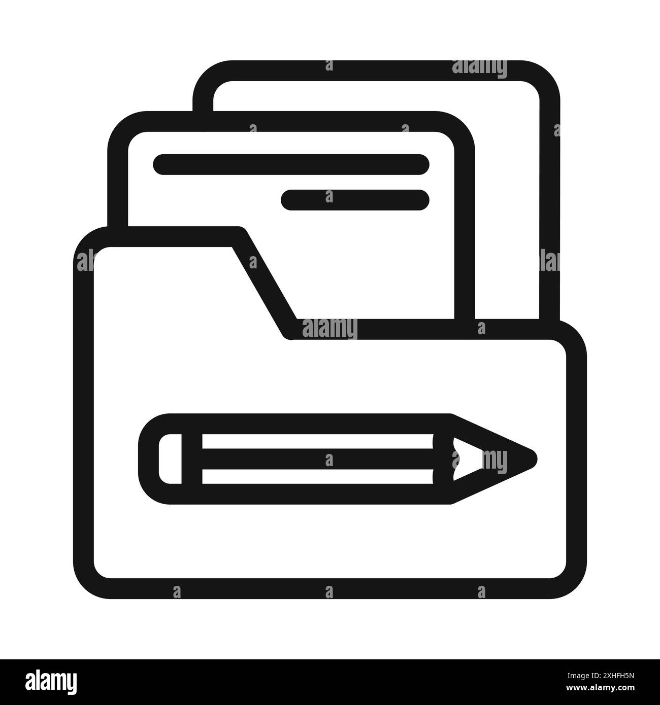 Portfolio icon Vector symbol or sign set collection in black and white ...