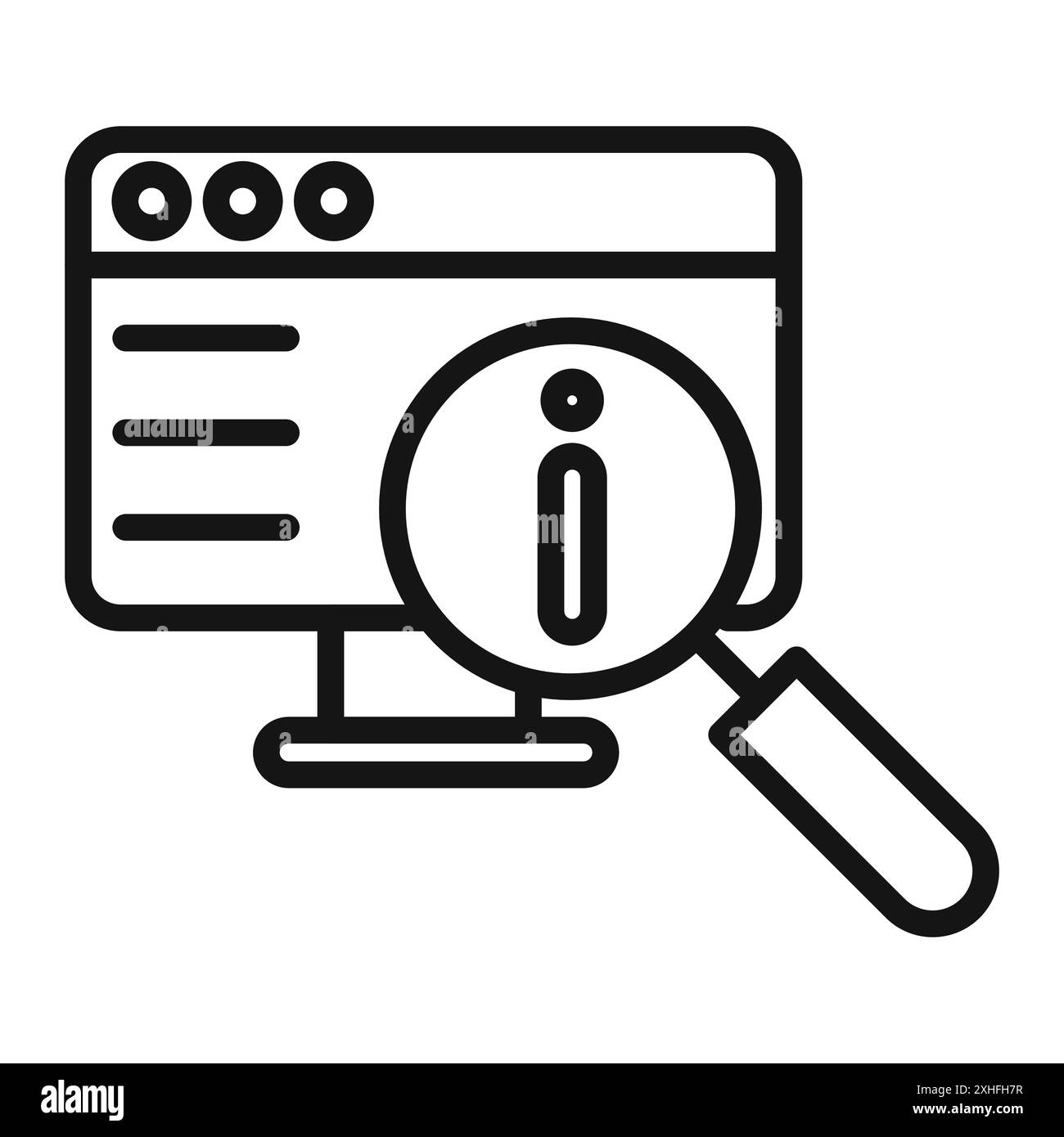 Researching information online icon Vector symbol or sign set ...