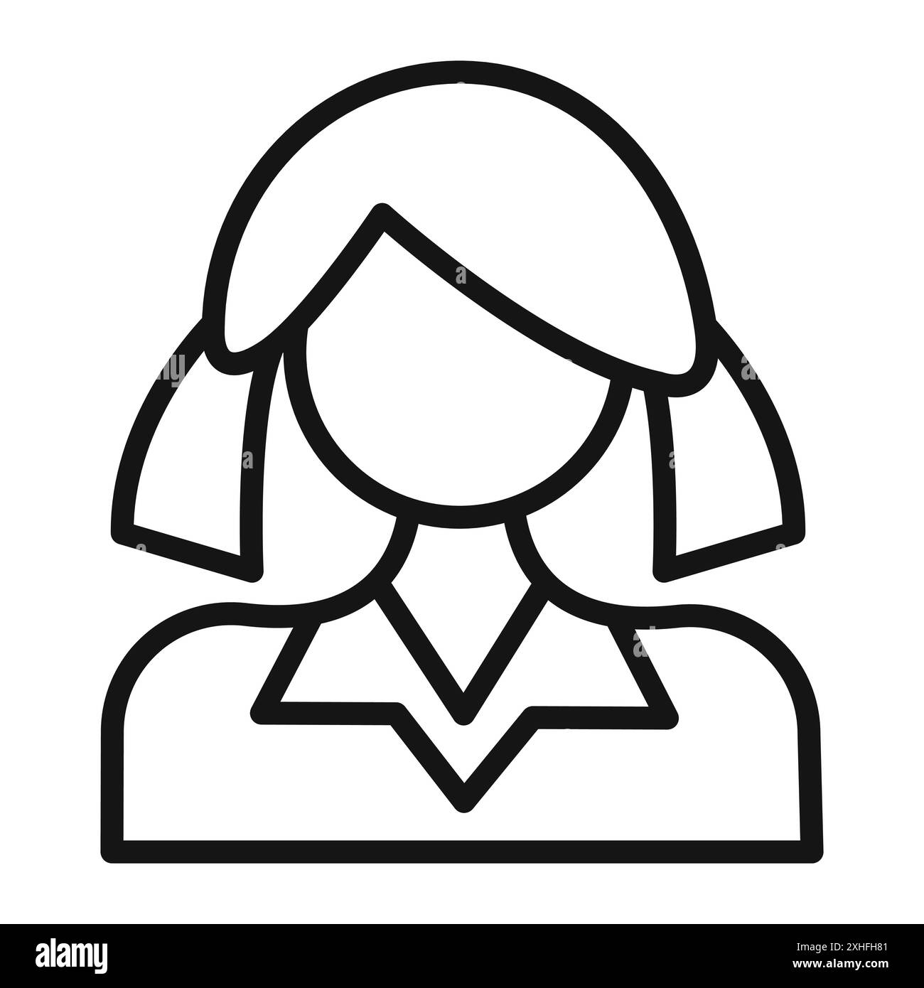 School girl icon Vector symbol or sign set collection in black and ...