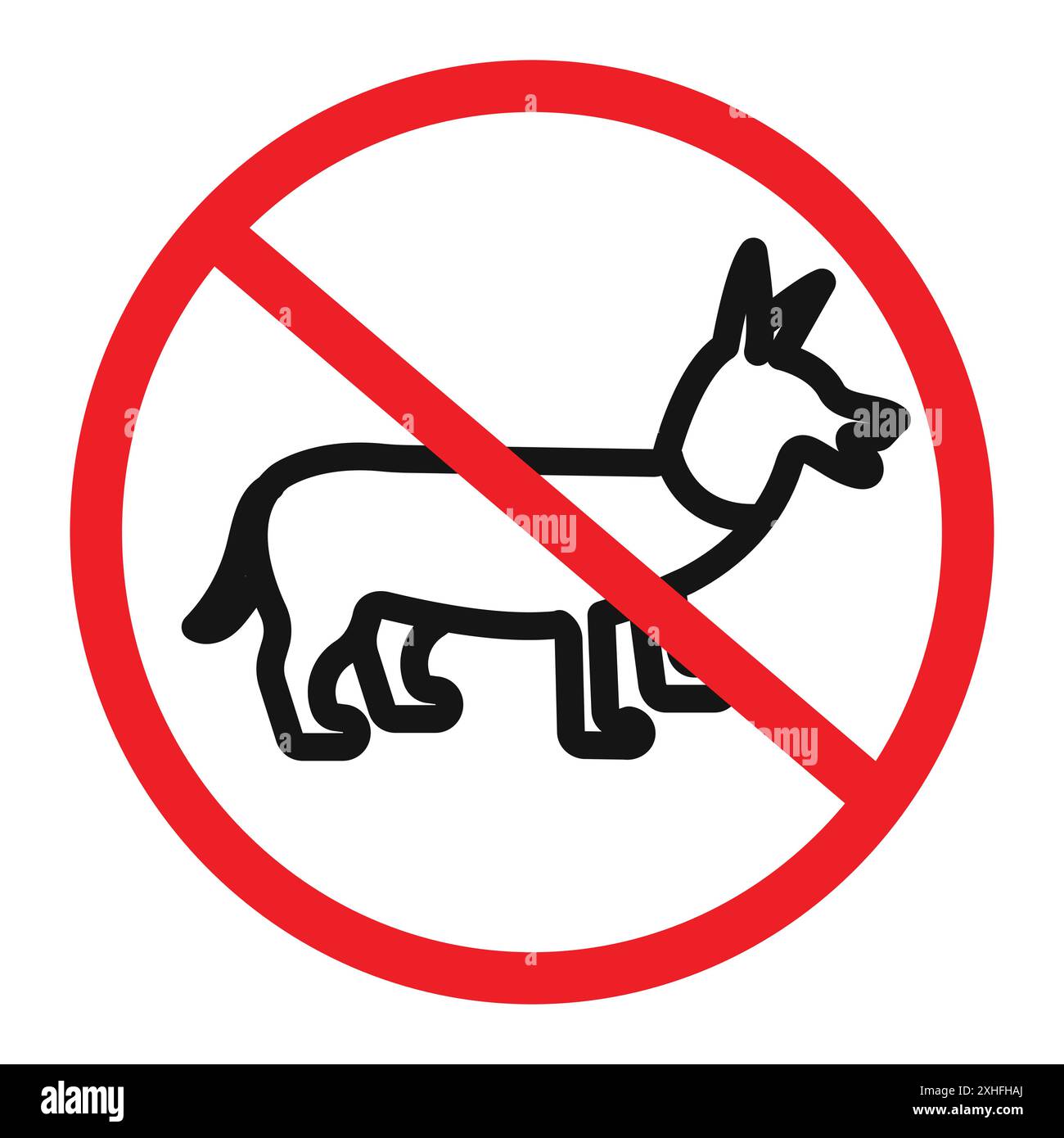 No dogs allowed icon Vector symbol or sign set collection in black and white outline Stock ...
