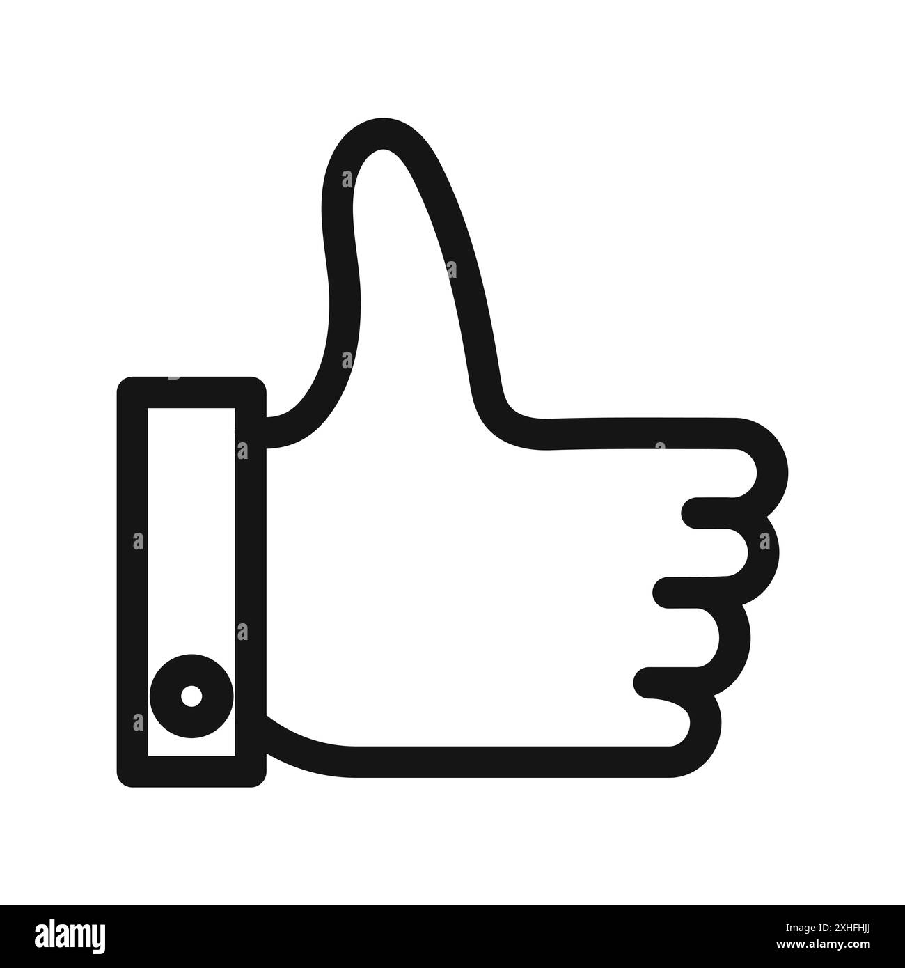 Thumbs Up icon Vector symbol or sign set collection in black and white ...