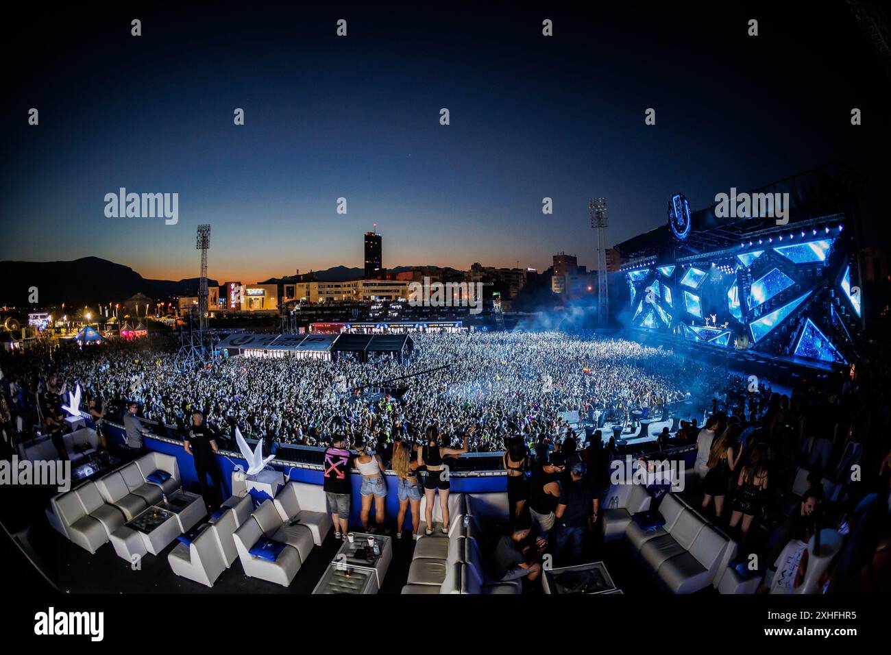 Split, Croatia. 14th July, 2024. Fireworks are seen during second day ...