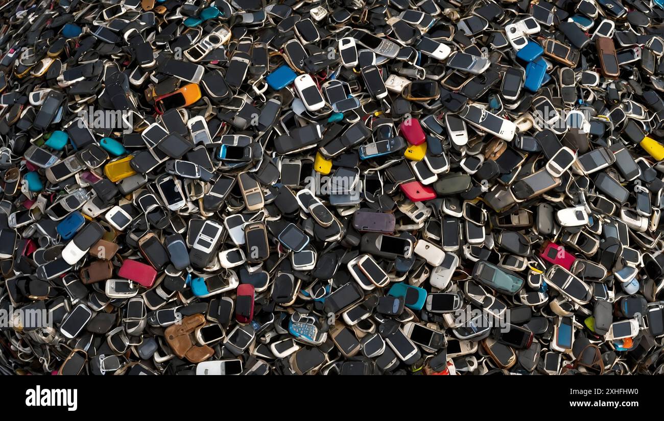 Pile of old mobile phones, recycling Stock Photo - Alamy