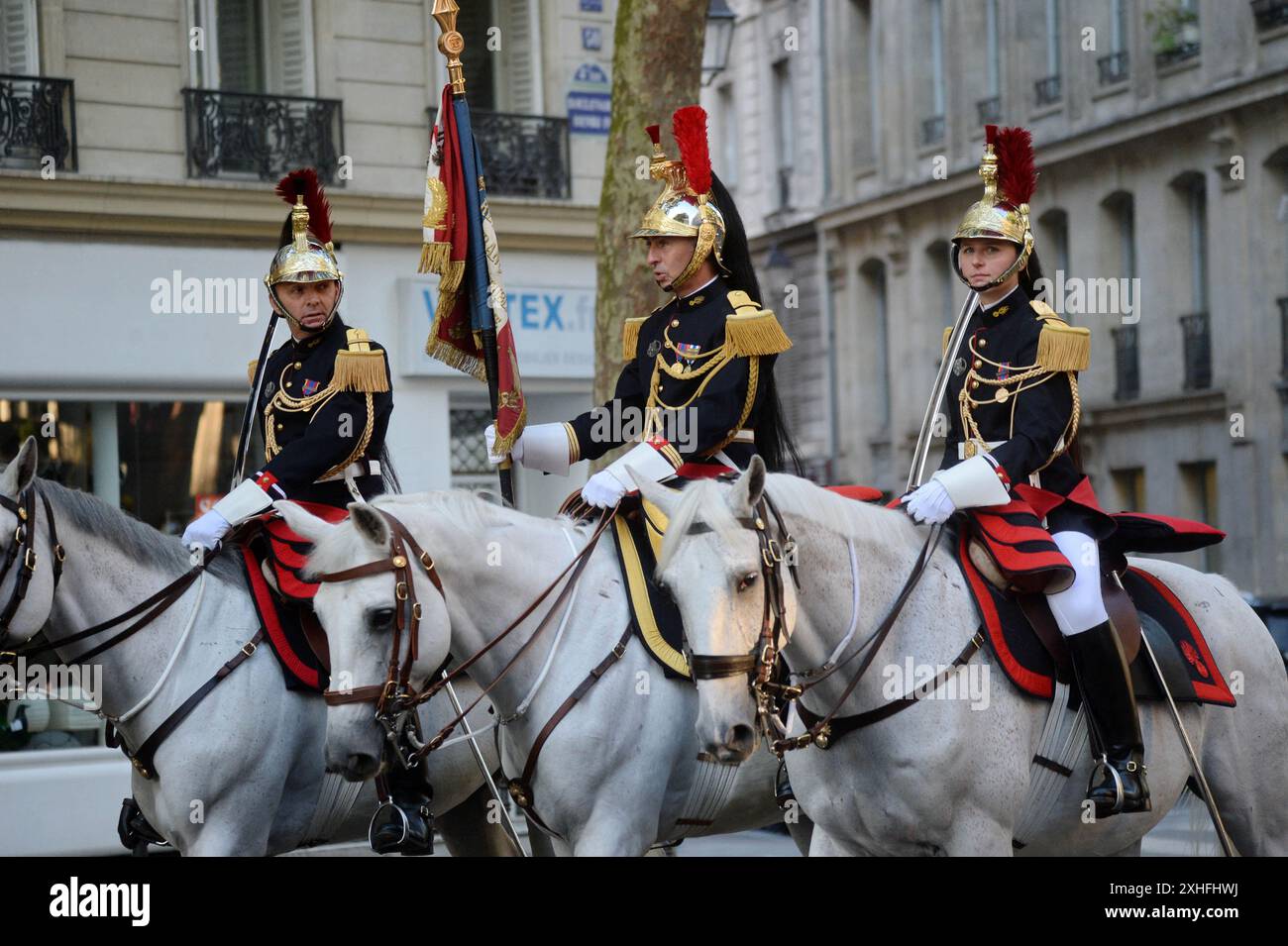 Members of Calvary Regiment French Republican Guard pictured on their ...