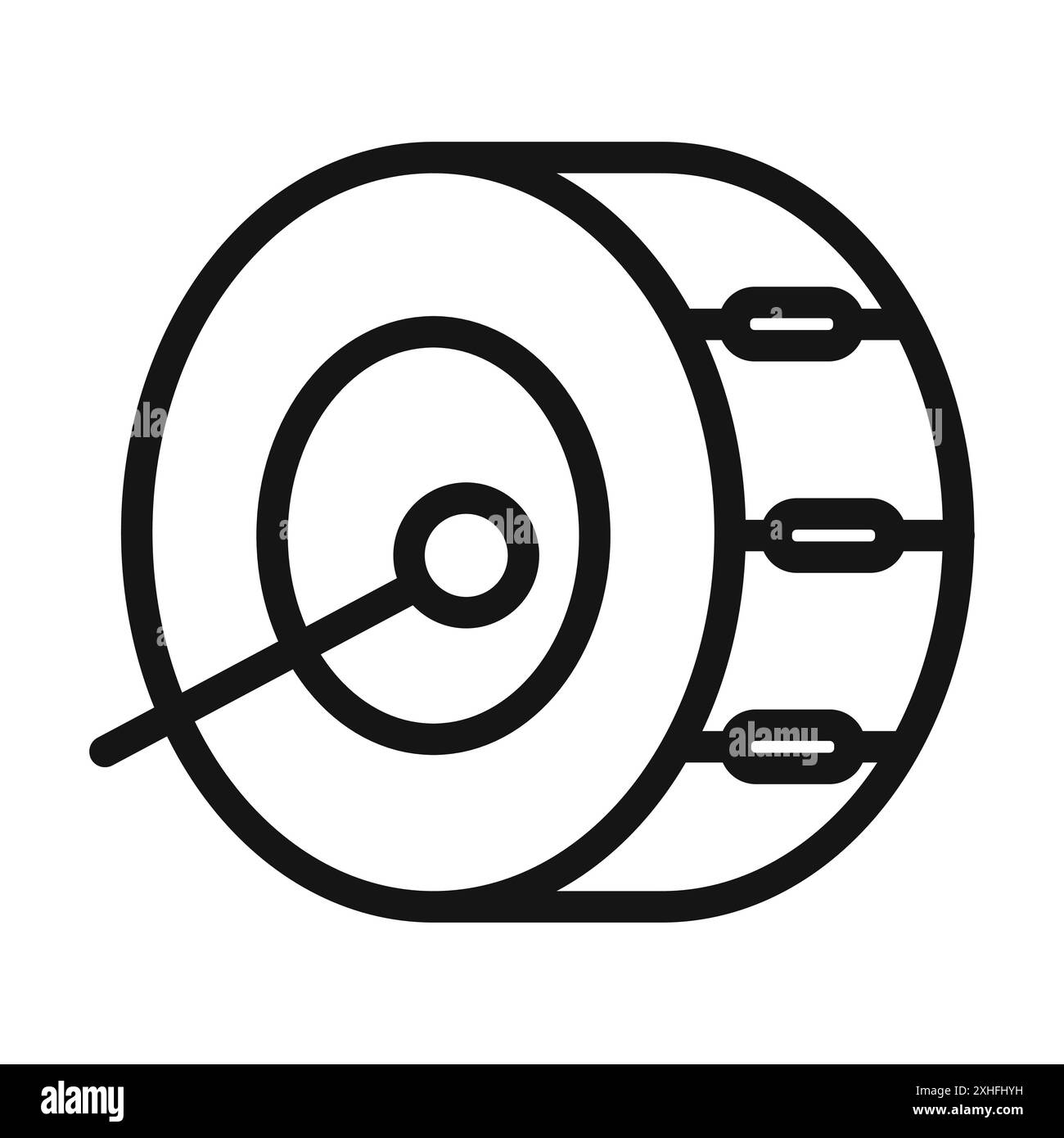 Snare Drum icon Vector symbol or sign set collection in black and white ...