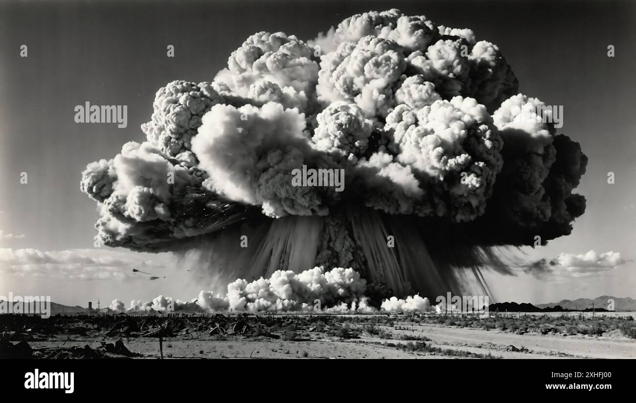 Explosion of a nuclear bomb, nuclear tests in the ocean Stock Photo - Alamy