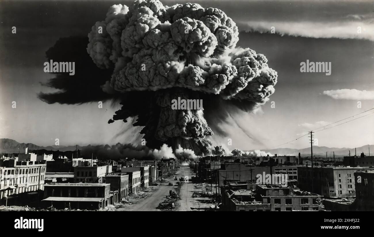 Explosion of a nuclear bomb, nuclear tests in the ocean Stock Photo - Alamy