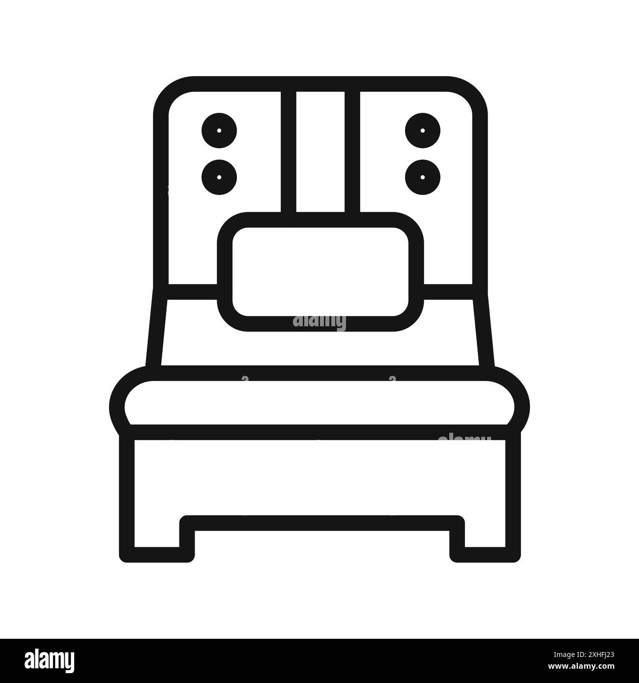 Single bed icon Vector symbol or sign set collection in black and white ...