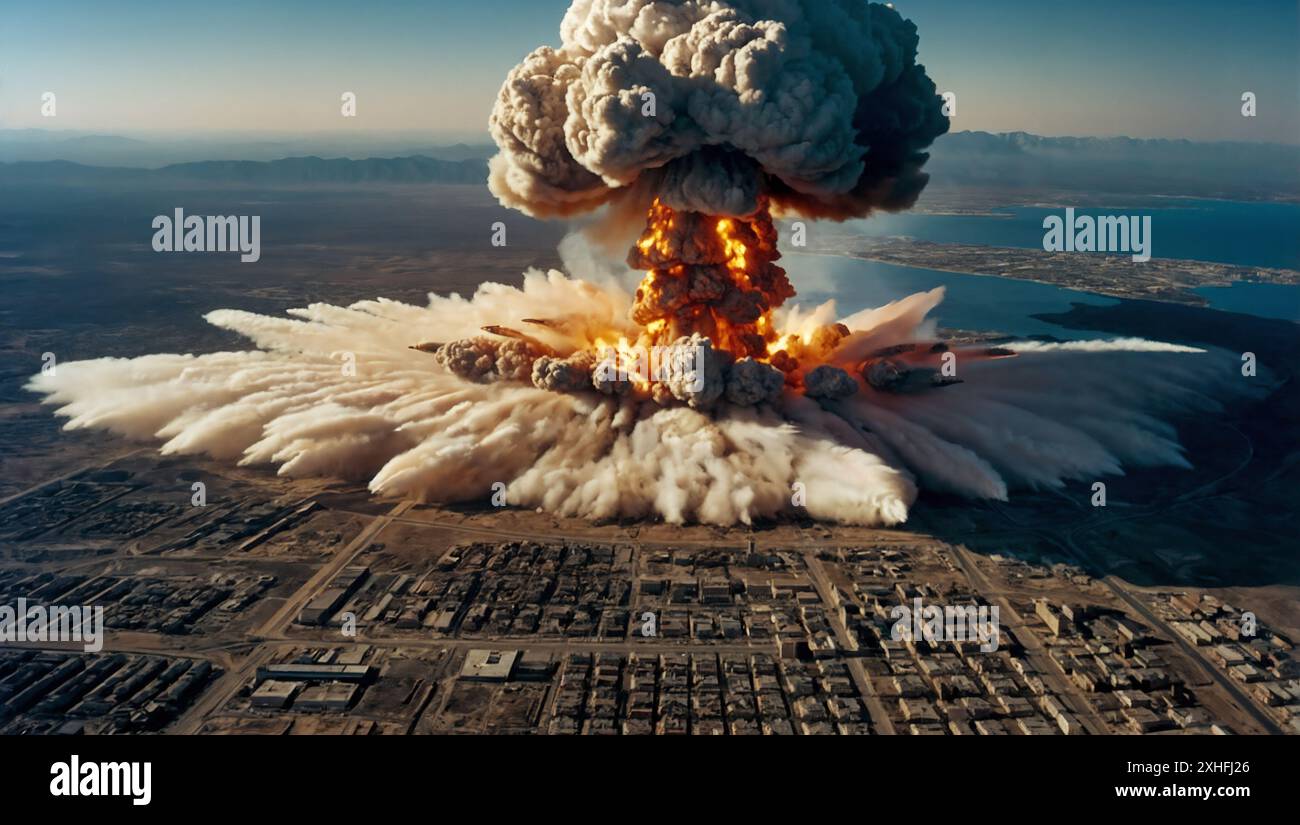 Explosion of a nuclear bomb, nuclear tests in the ocean Stock Photo - Alamy