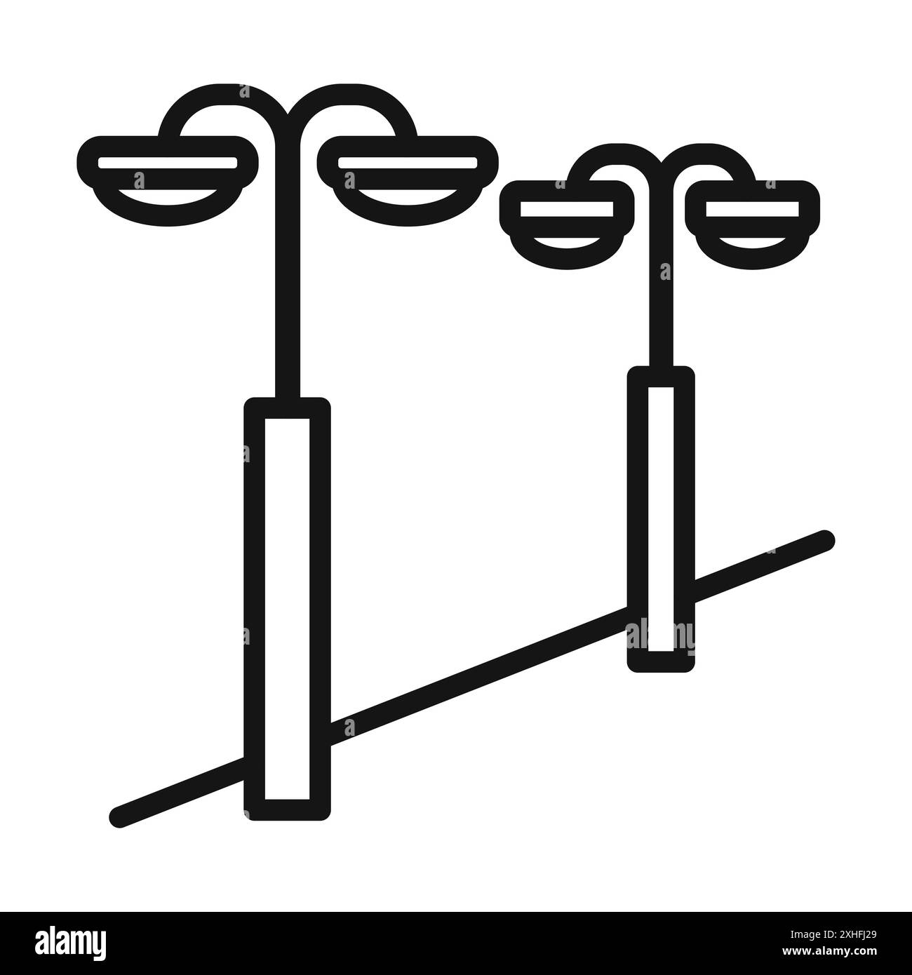 Street lighting icon Vector symbol or sign set collection in black and ...