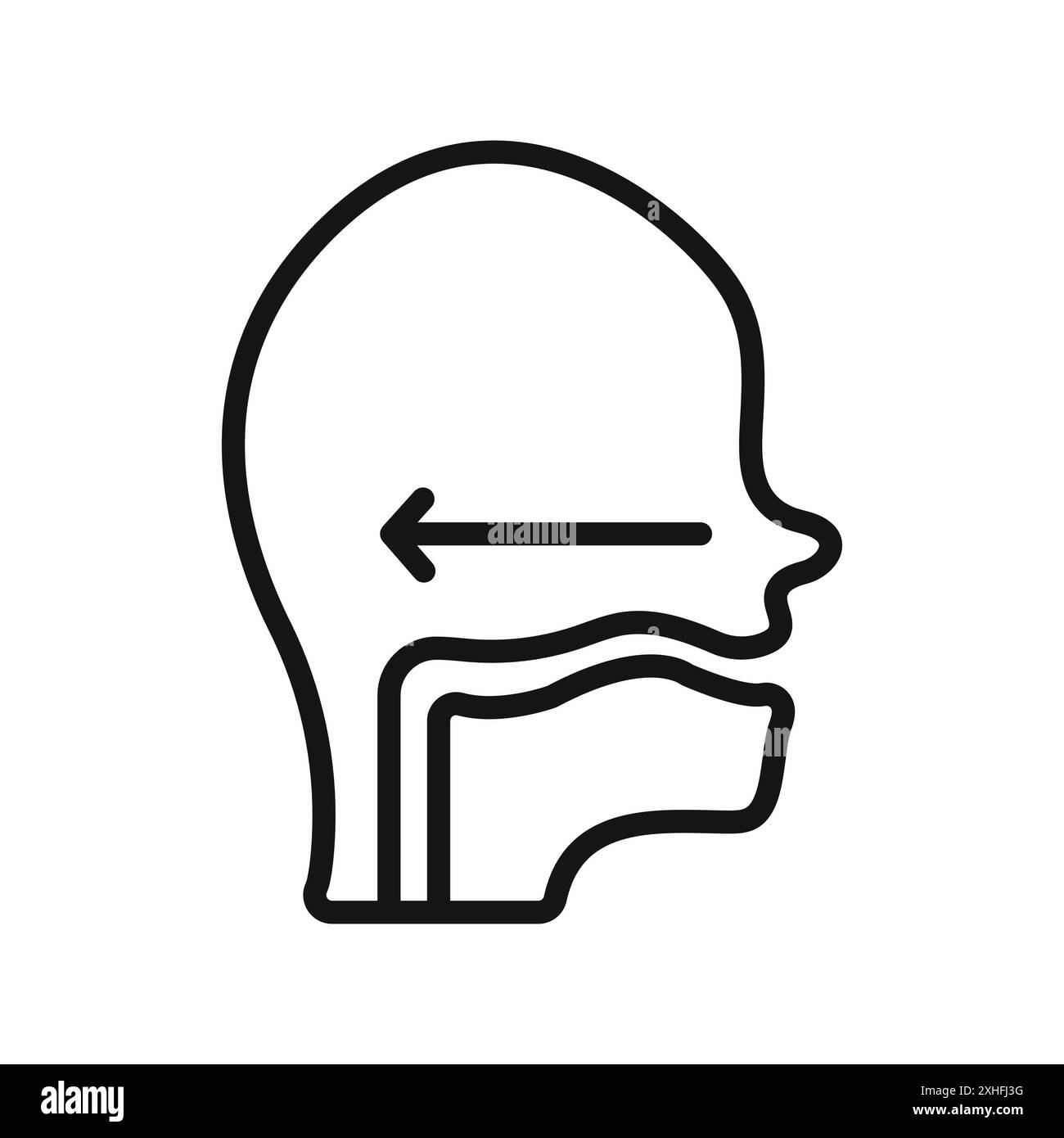 Swallowing reflex icon Vector symbol or sign set collection in black ...