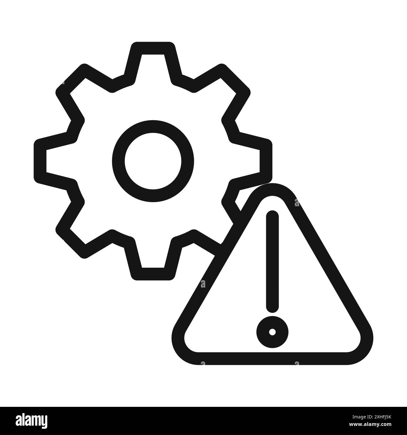 Technical warning icon Vector symbol or sign set collection in black ...