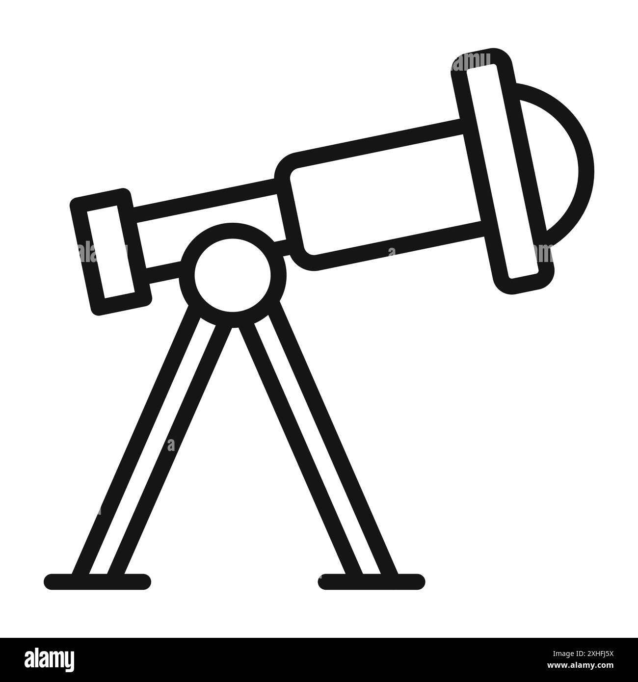 Telescope Icon Vector Symbol Or Sign Set Collection In Black And White Outline Stock Vector